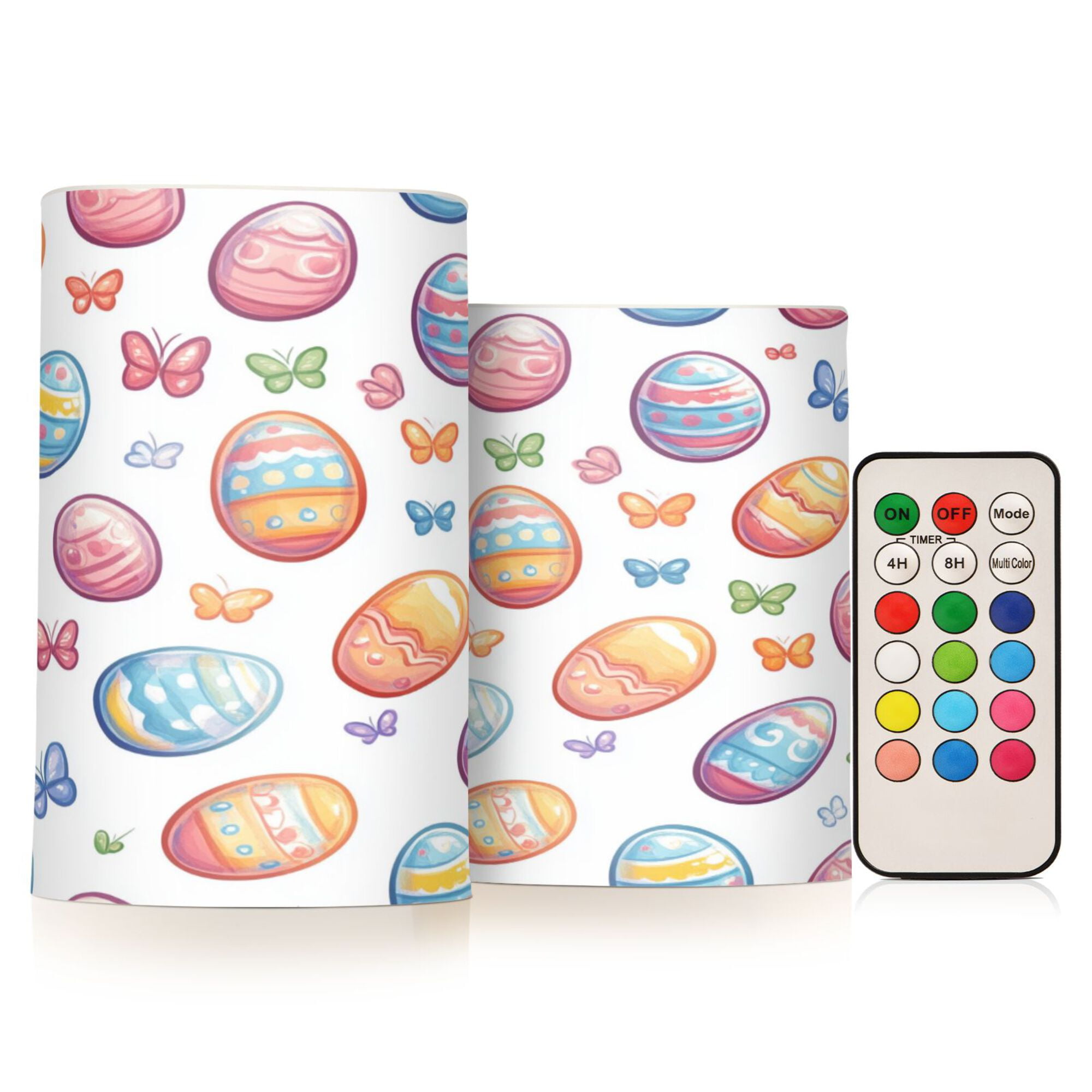 Yayeee Flameless Candles with Remote Flickering Set of 2 Multi Color Changing, Pastel Easter ...