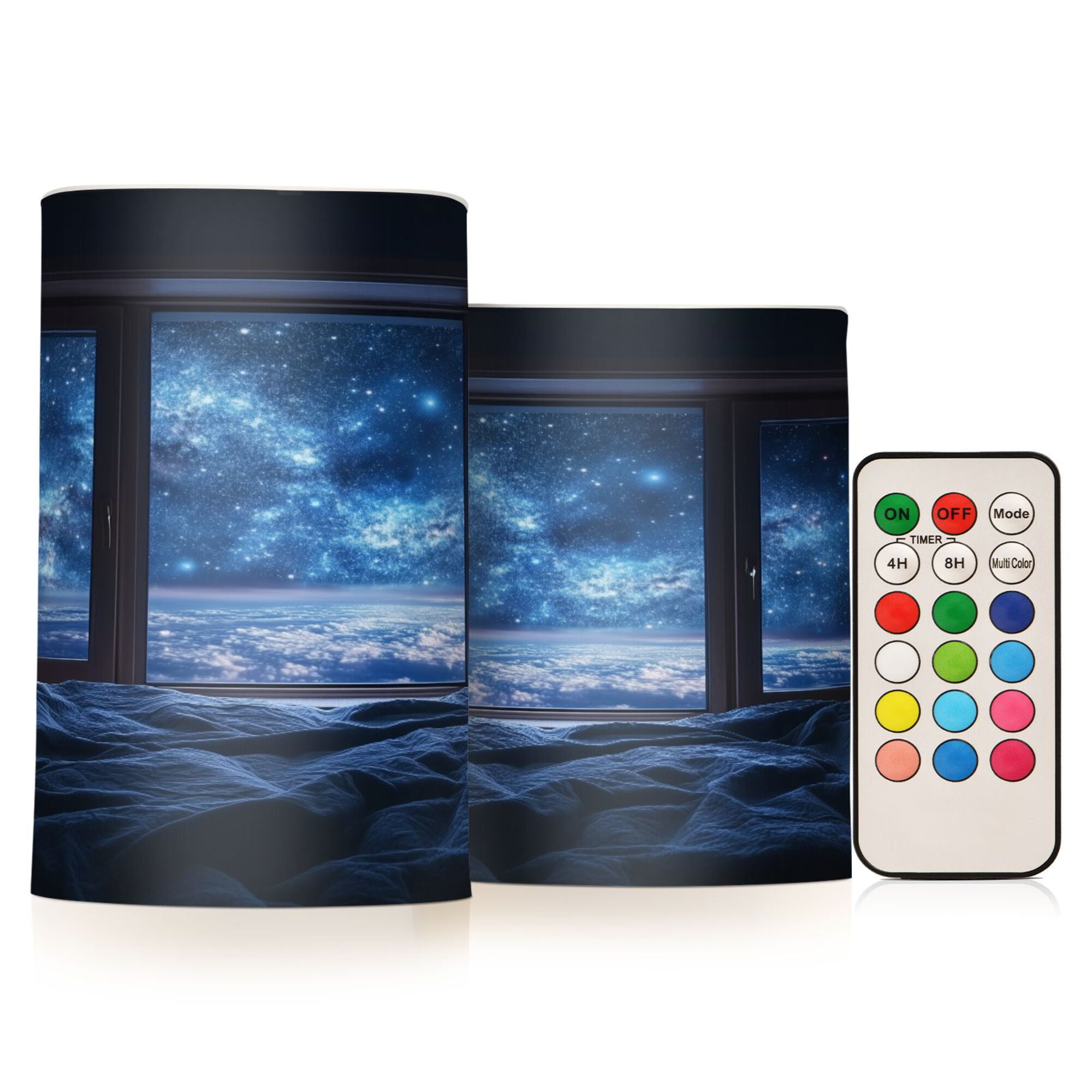 Yayeee Flameless Candles with Remote Flickering Set of 2 Multi Color ...