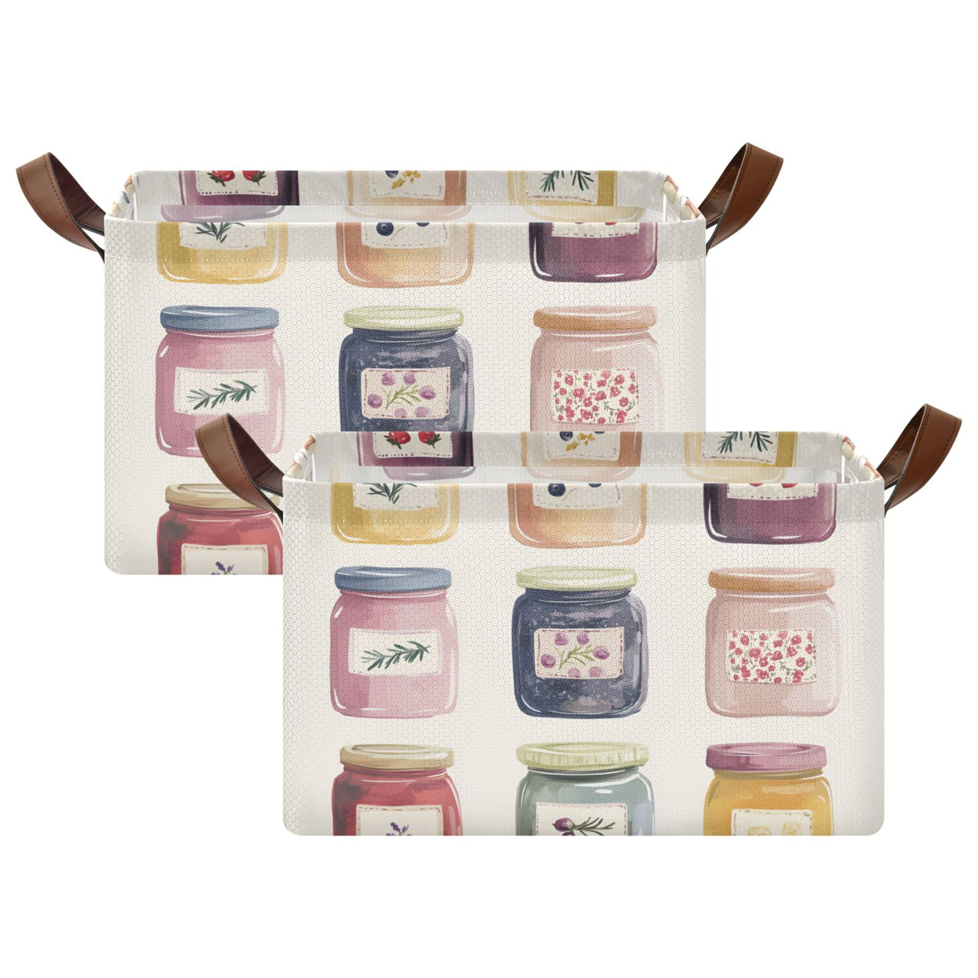 Yayeee Foldable Storage Basket for Shelves Set of 2 Waterproof Cloth ...