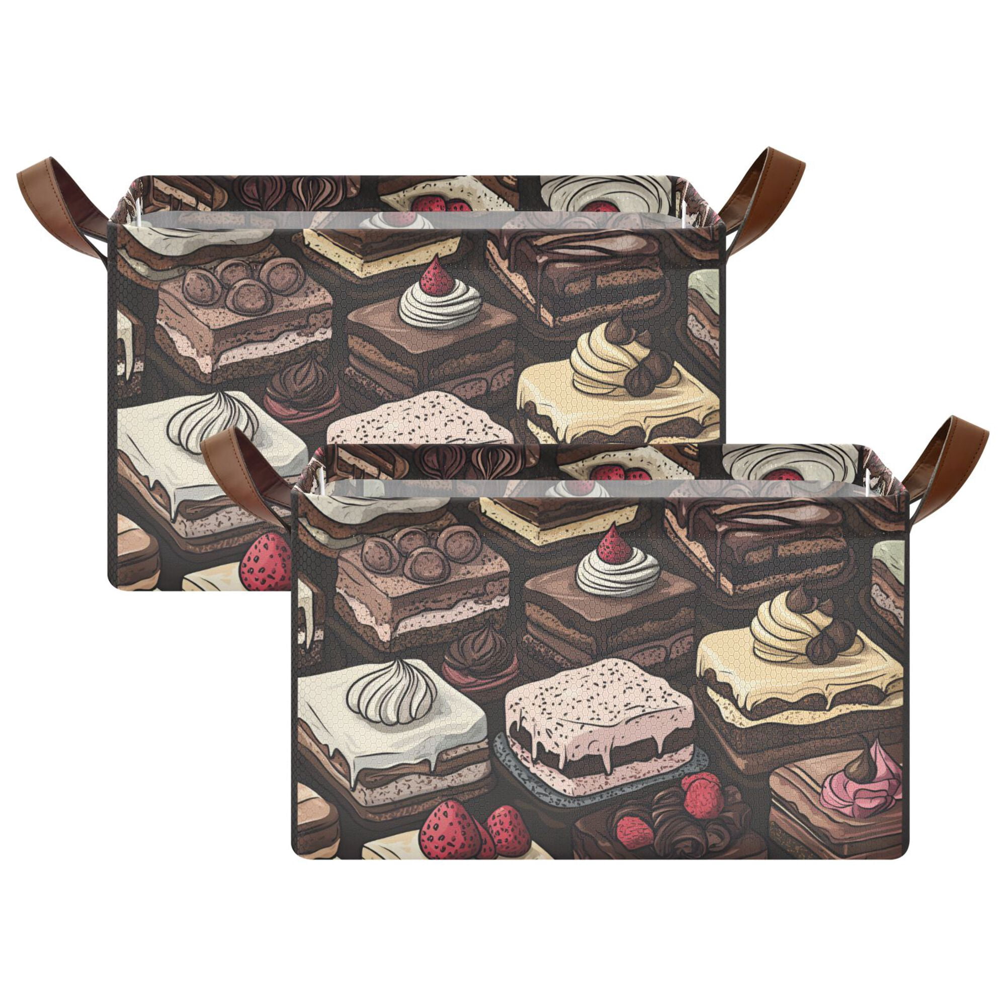 Yayeee Foldable Storage Basket for Shelves Set of 2 Waterproof Cloth ...