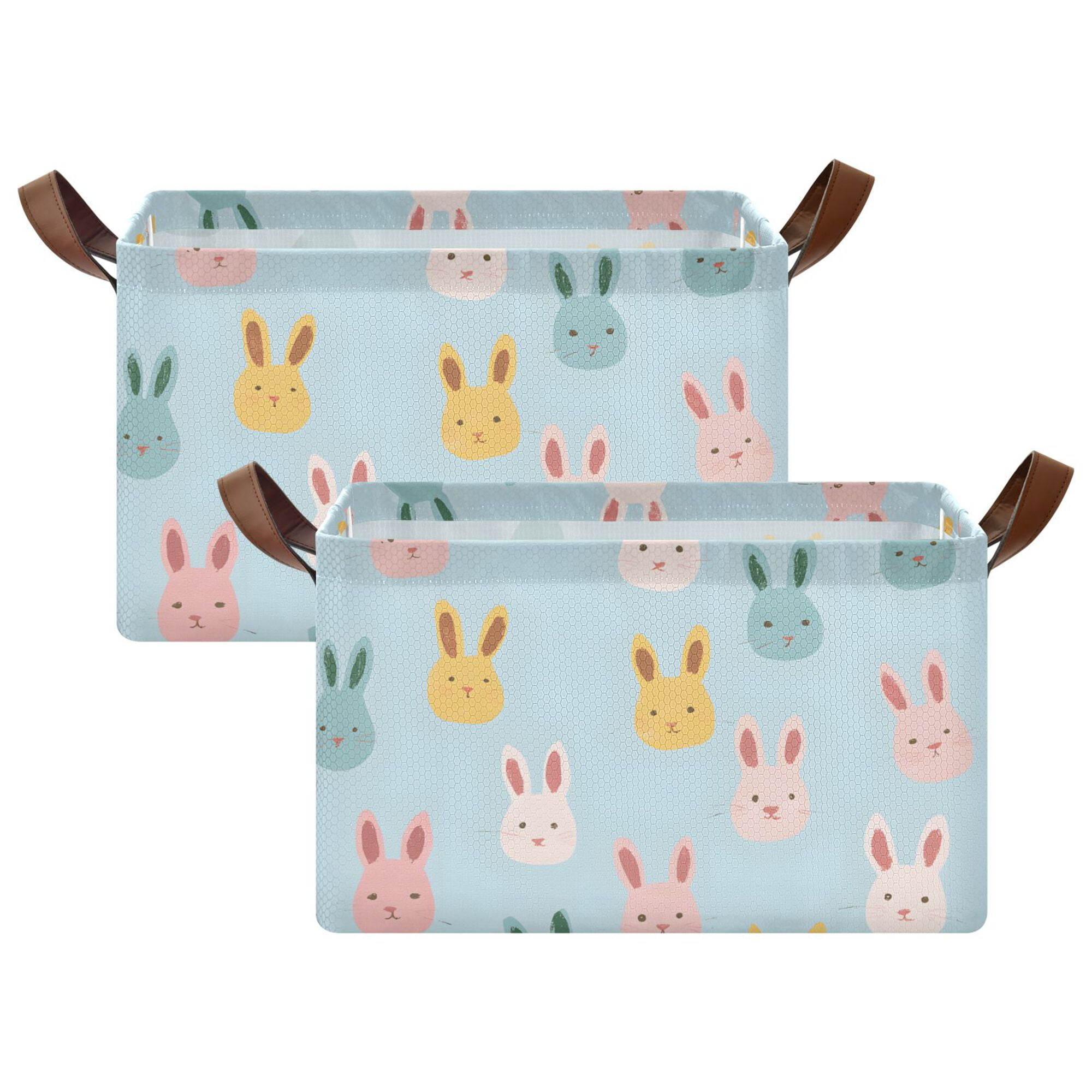 Yayeee Foldable Storage Basket for Shelves Set of 2 Waterproof Cloth ...