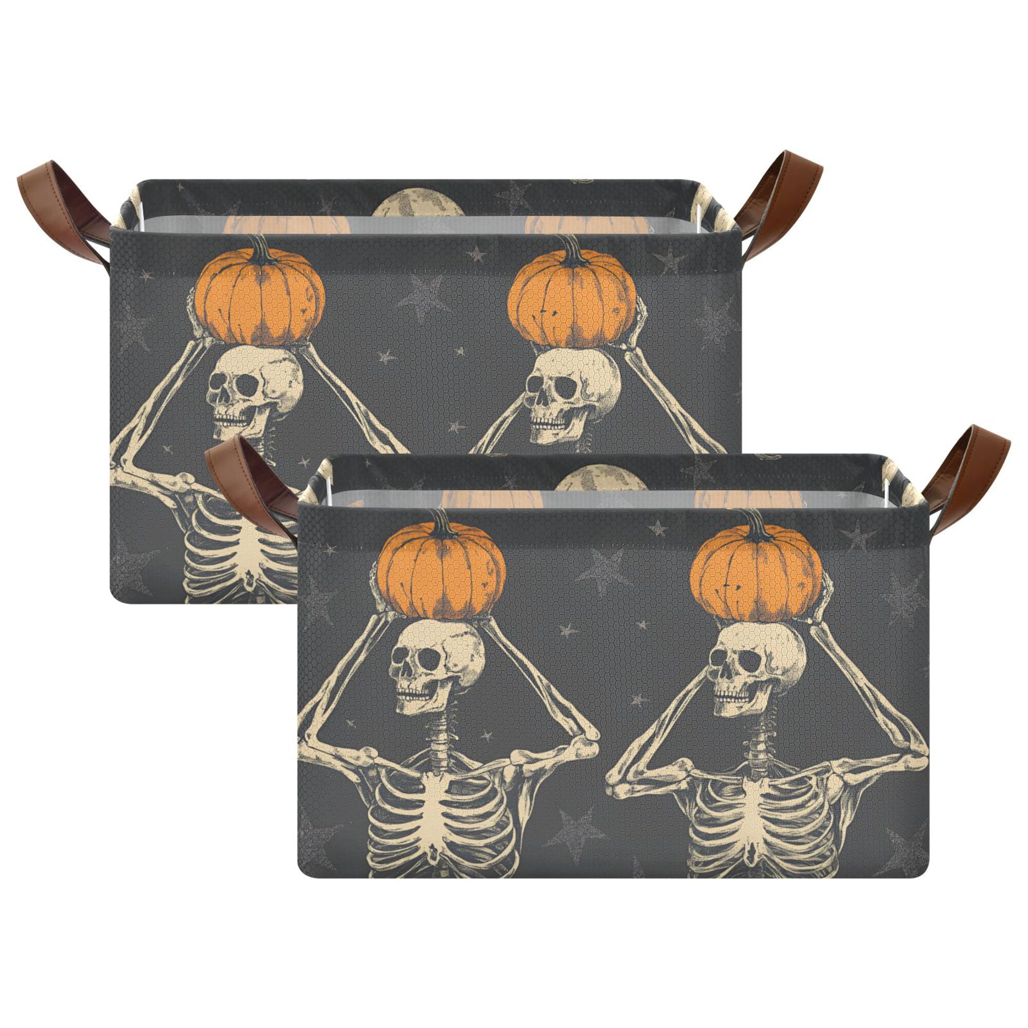 Yayeee Foldable Storage Basket for Shelves Set of 2 Waterproof Cloth ...