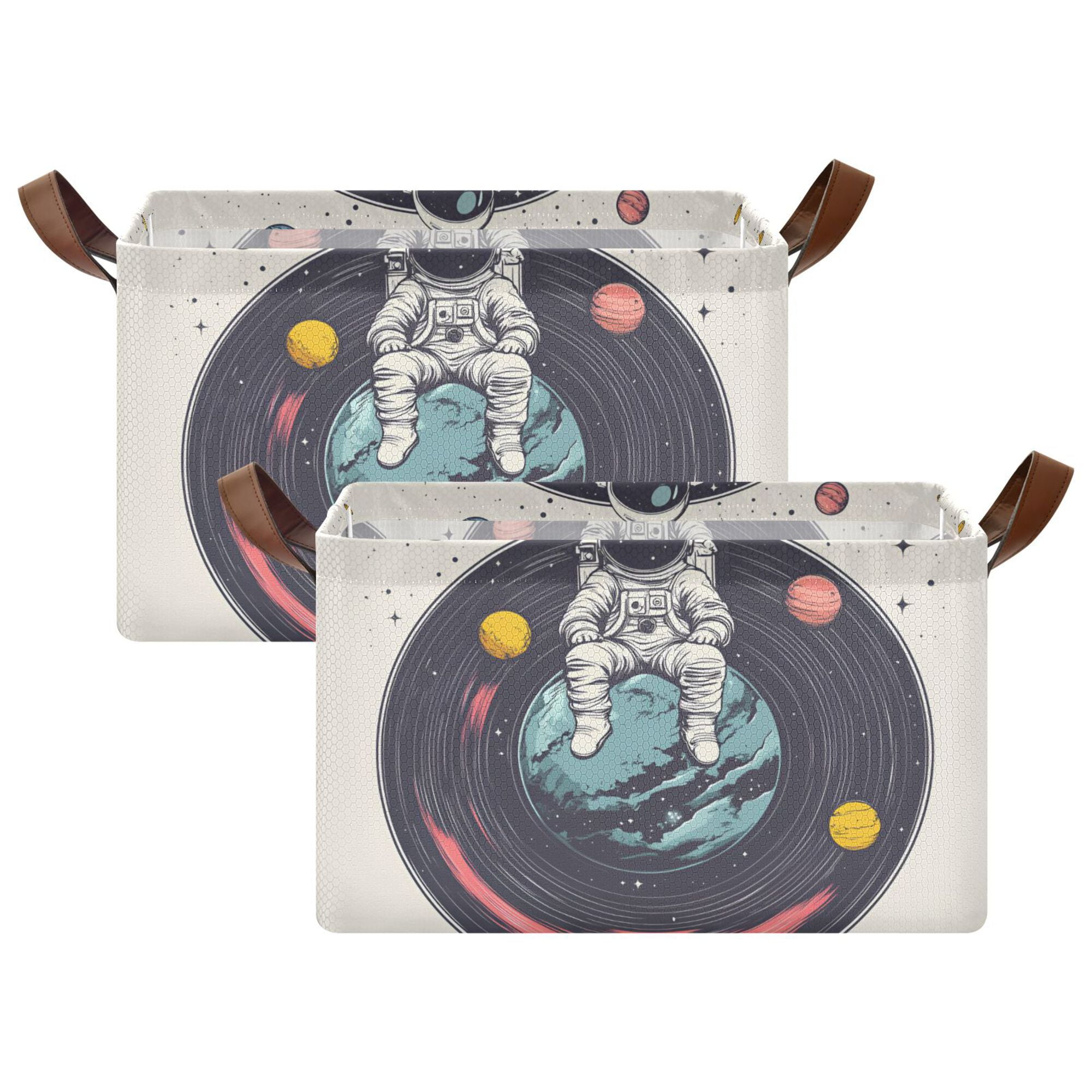 Yayeee Foldable Storage Basket with Handles Set of 2 Waterproof Cloth ...