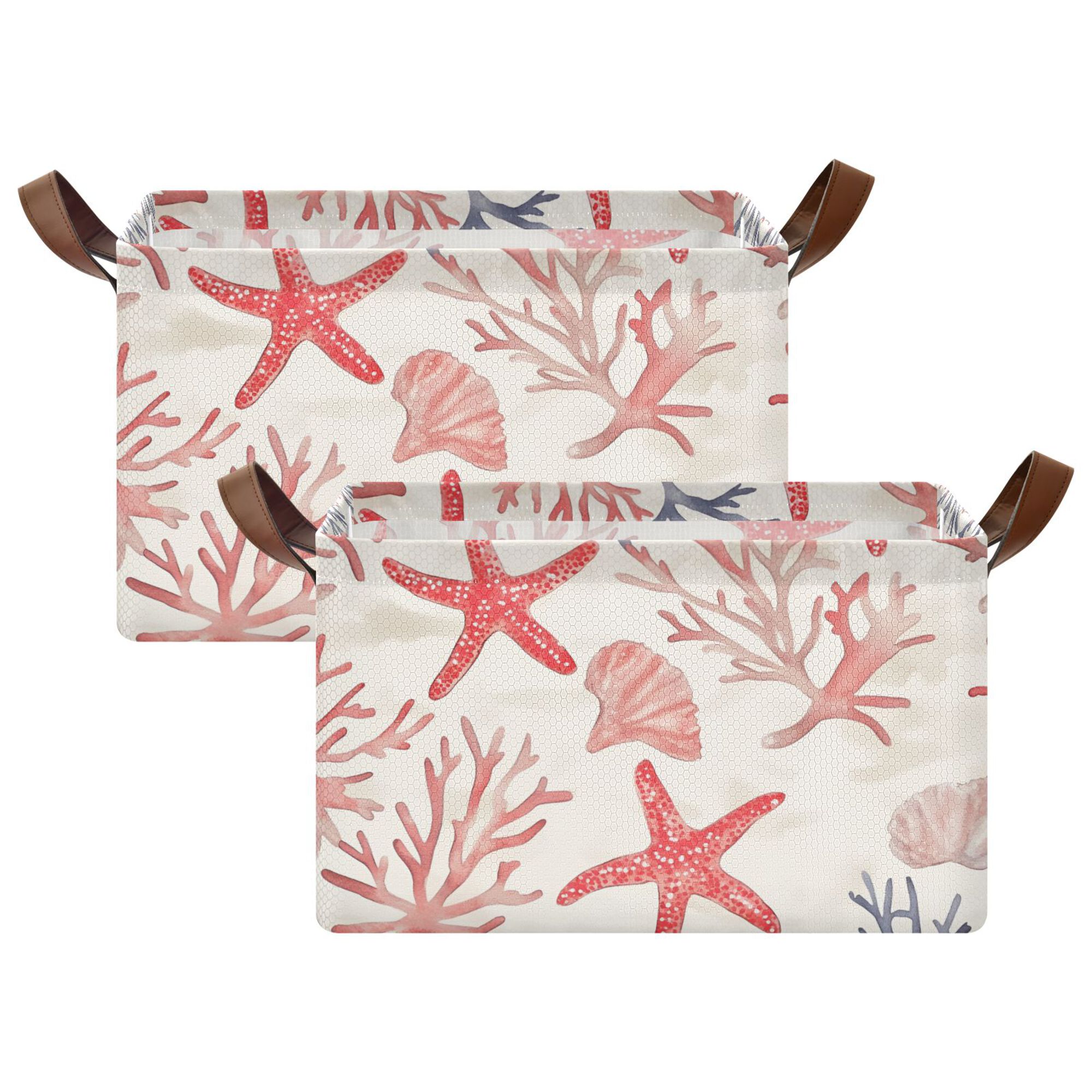 Yayeee Foldable Storage Basket for Shelves Set of 2 Waterproof Cloth ...