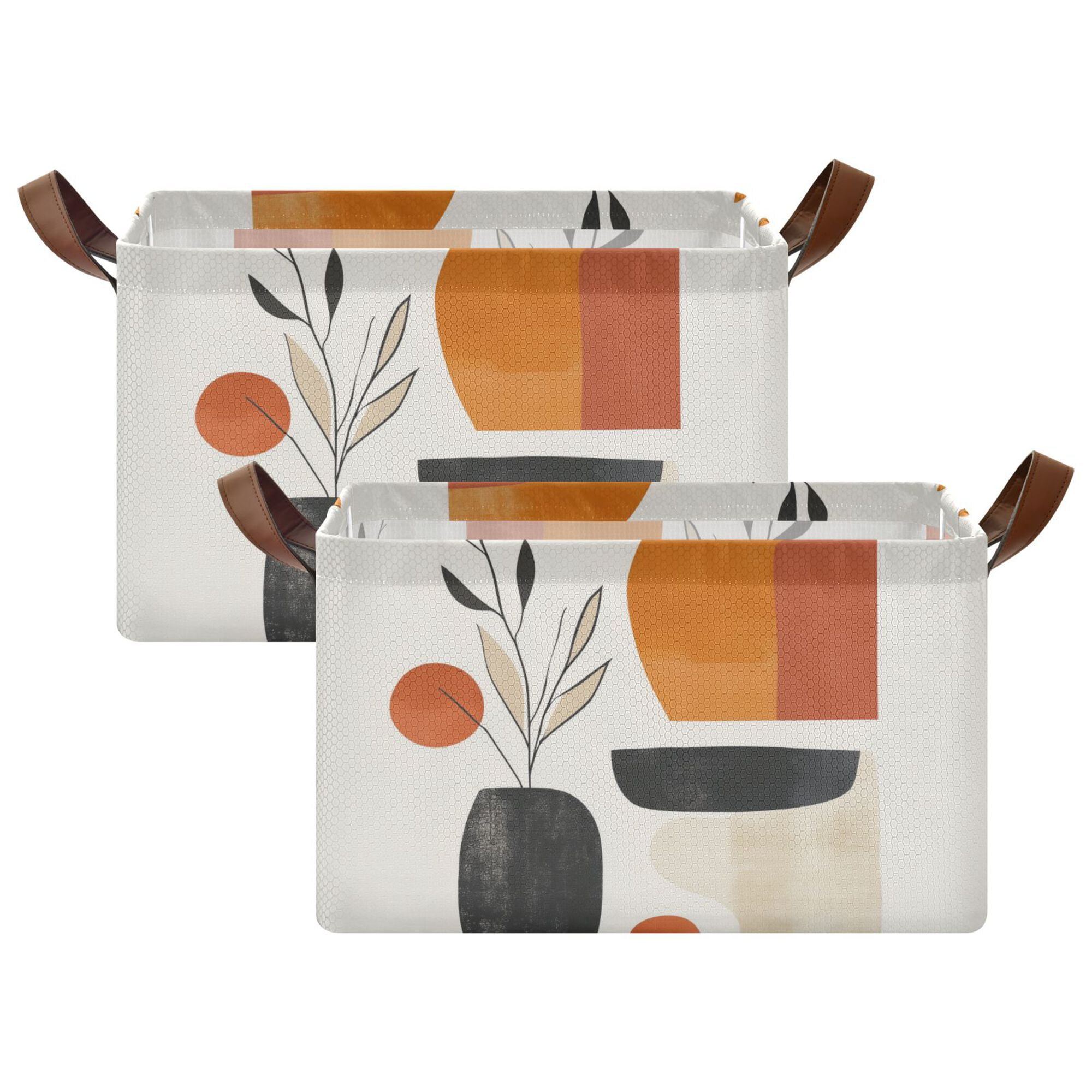 Yayeee Foldable Storage Basket for Shelves Set of 2 Waterproof Cloth ...