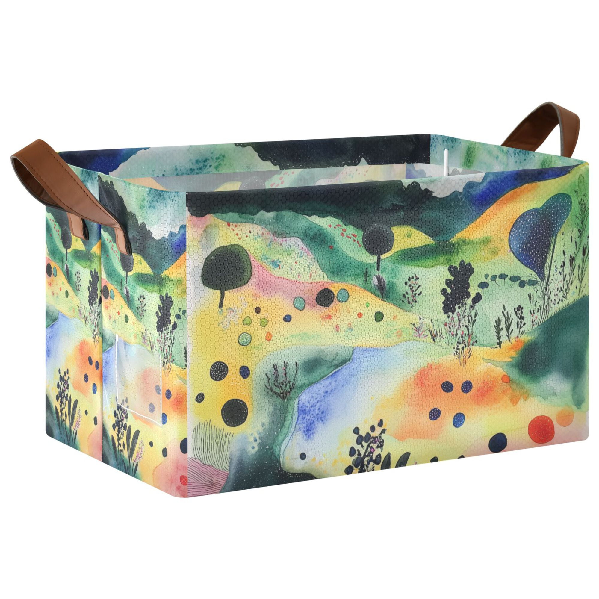 Yayeee Foldable Storage Basket for Shelves Waterproof Cloth Bins, Art ...