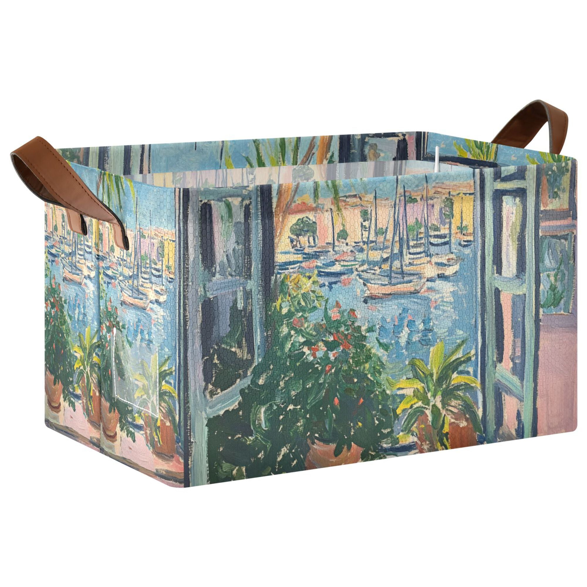 Yayeee Foldable Storage Basket for Shelves with Handles Waterproof ...