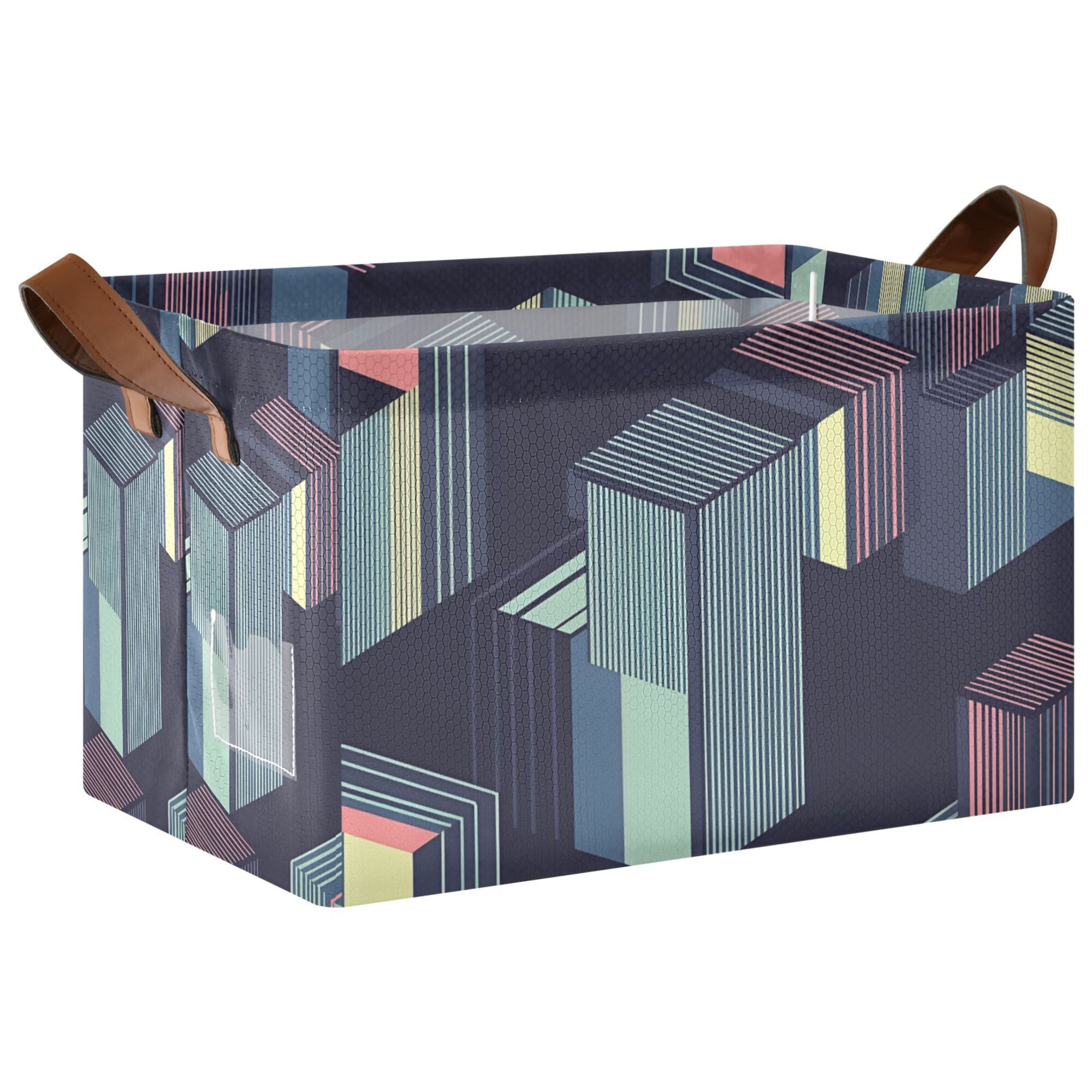 Yayeee Foldable Storage Basket with Handles Waterproof Cloth Bins, Cube ...