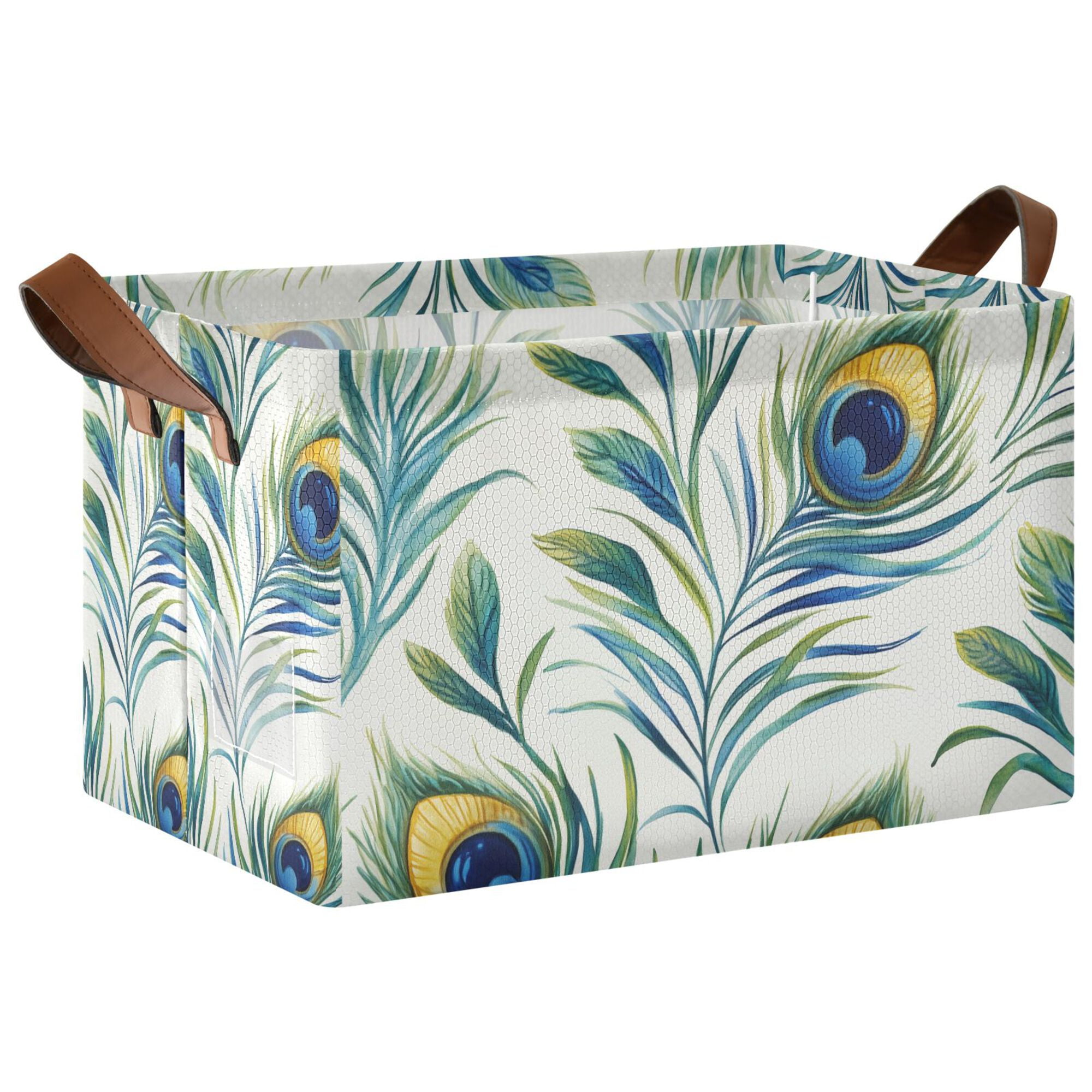 Yayeee Foldable Storage Basket for Shelves with Handles Waterproof ...