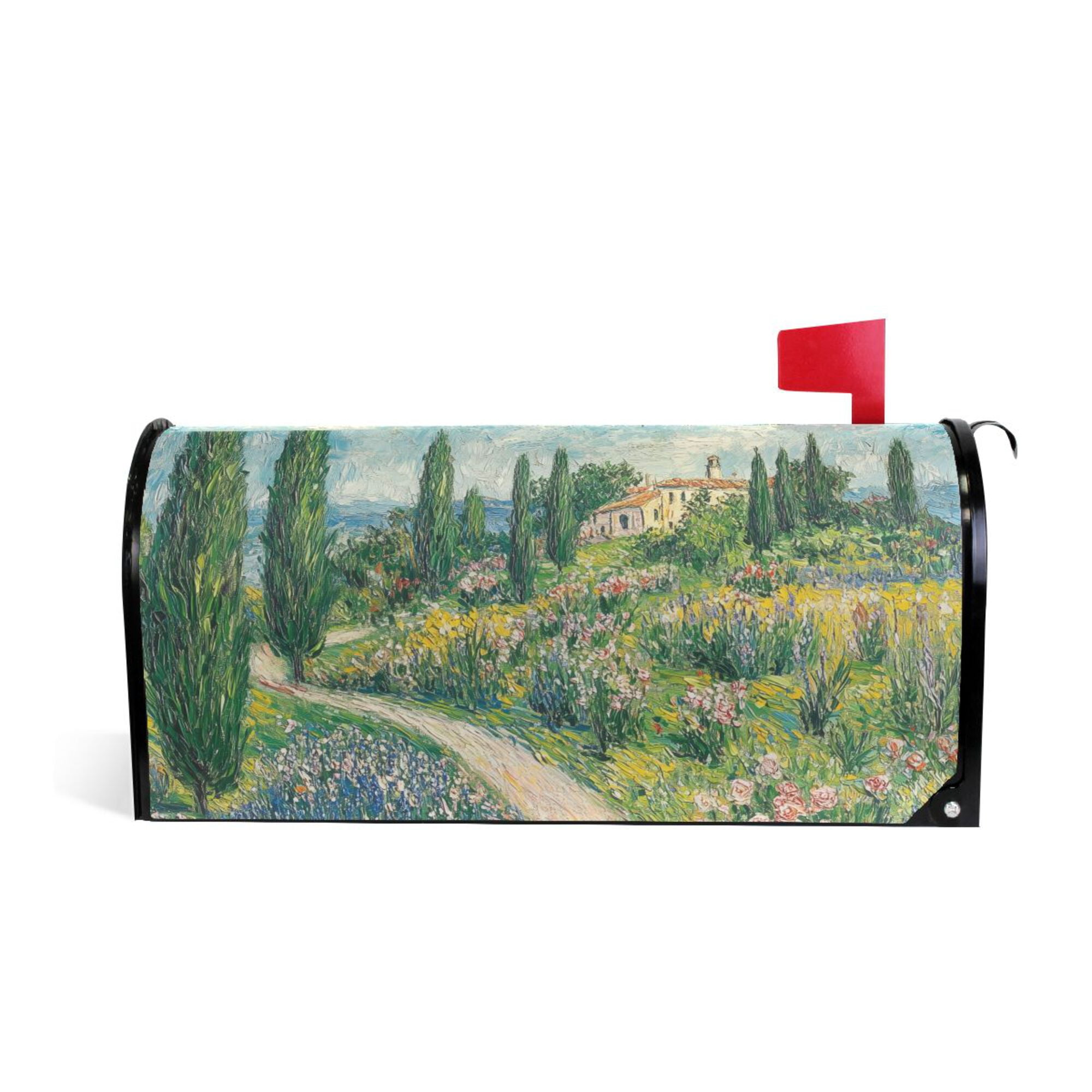 Yayeee Mailbox Cover Magnetic Standard Size, Art Garden Scene Post Box ...
