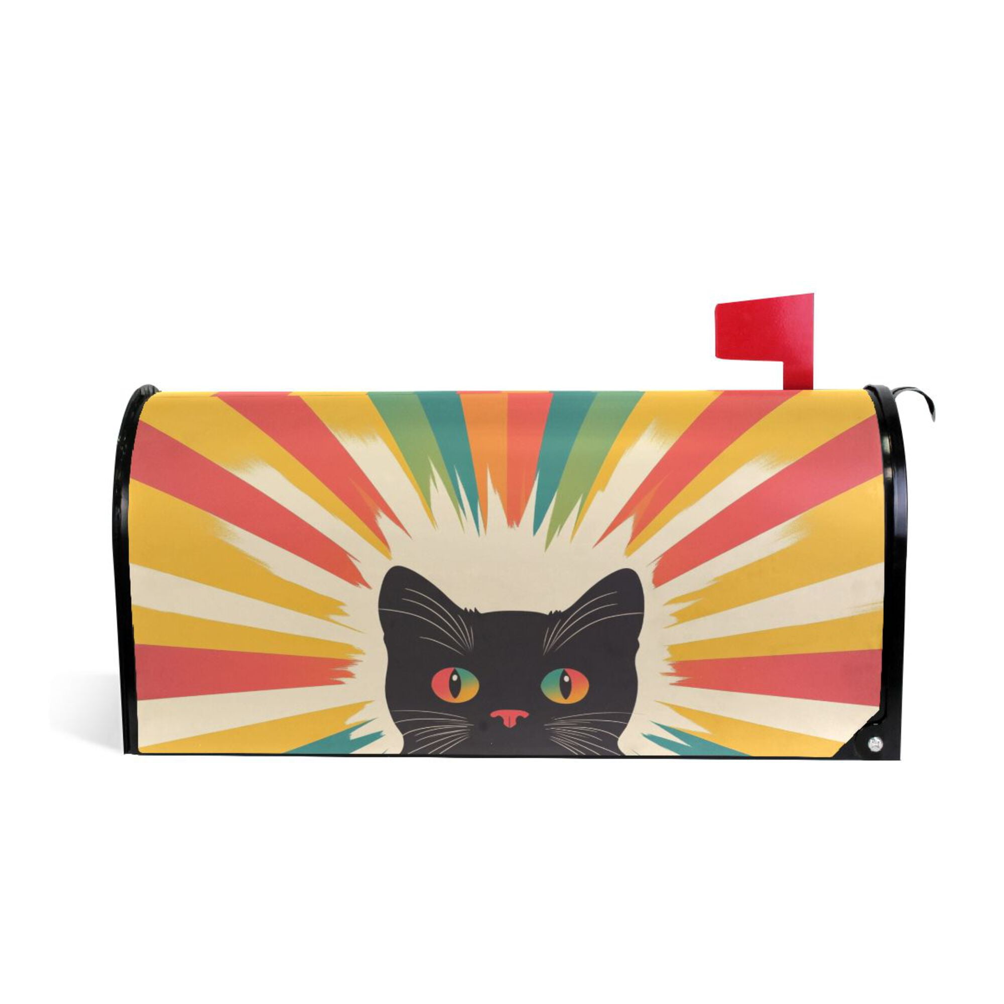 Yayeee Mailbox Cover Magnetic Standard Size, Colorful Black Cat Post ...