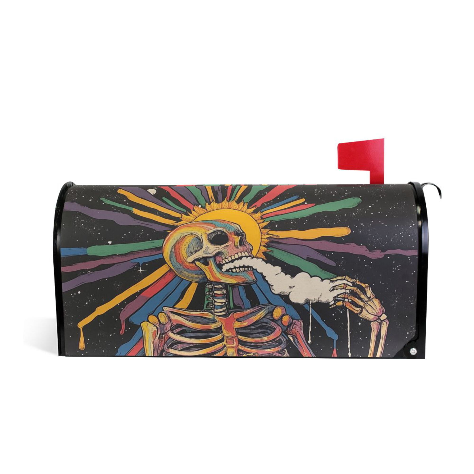 Yayeee Mailbox Cover Magnetic Standard Size, Colorful Skeleton Sun Post ...