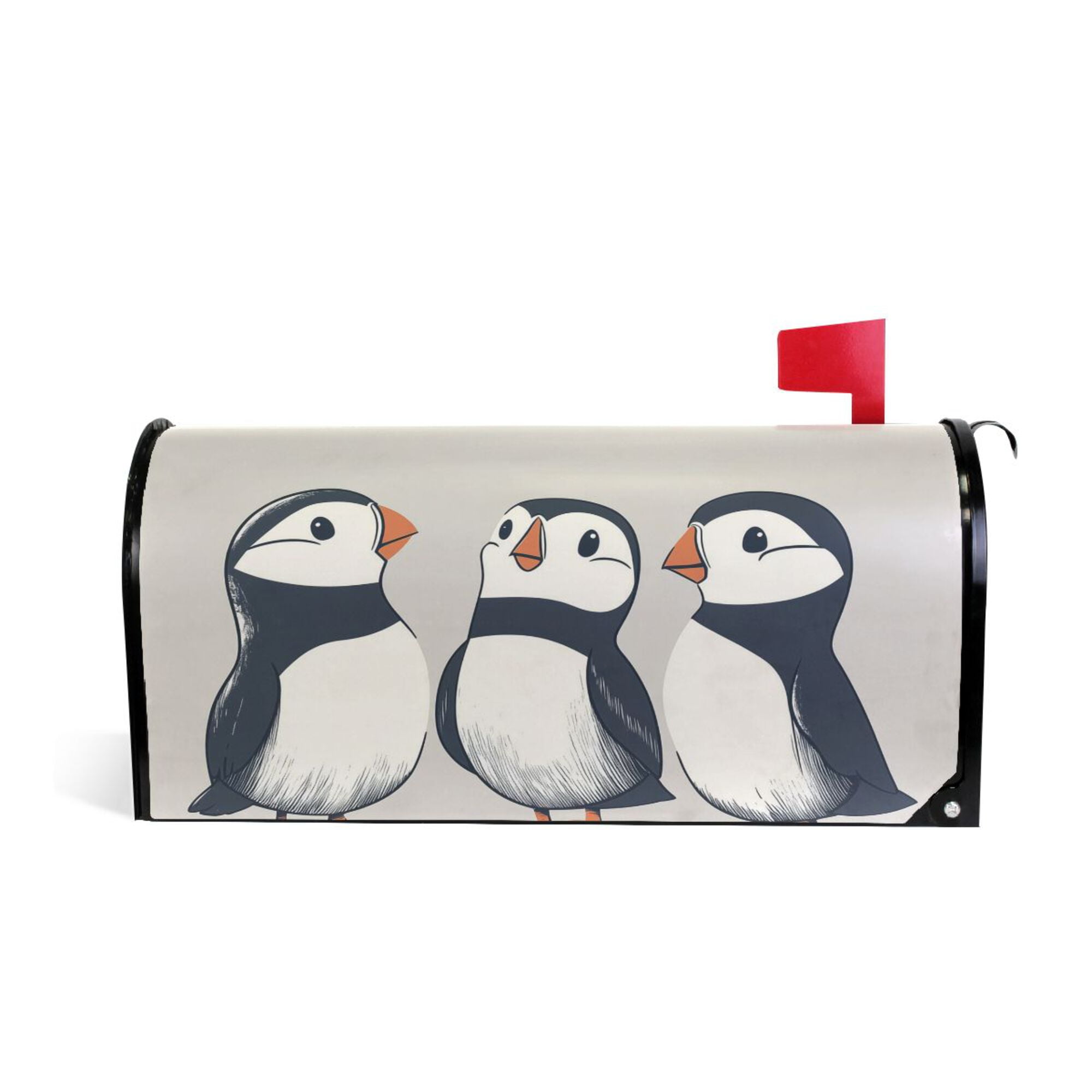 Yayeee Mailbox Cover Magnetic Standard Size, Cute Puffin Post Box Cover ...