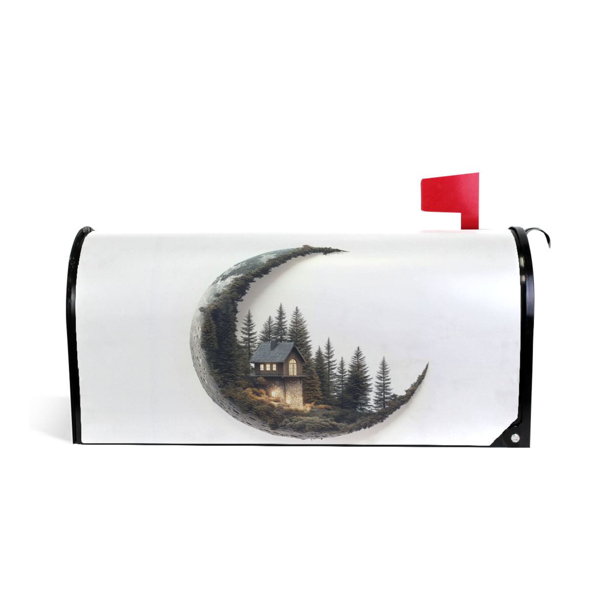 Yayeee Mailbox Cover Magnetic Standard Size, Moon House Post Box Cover ...