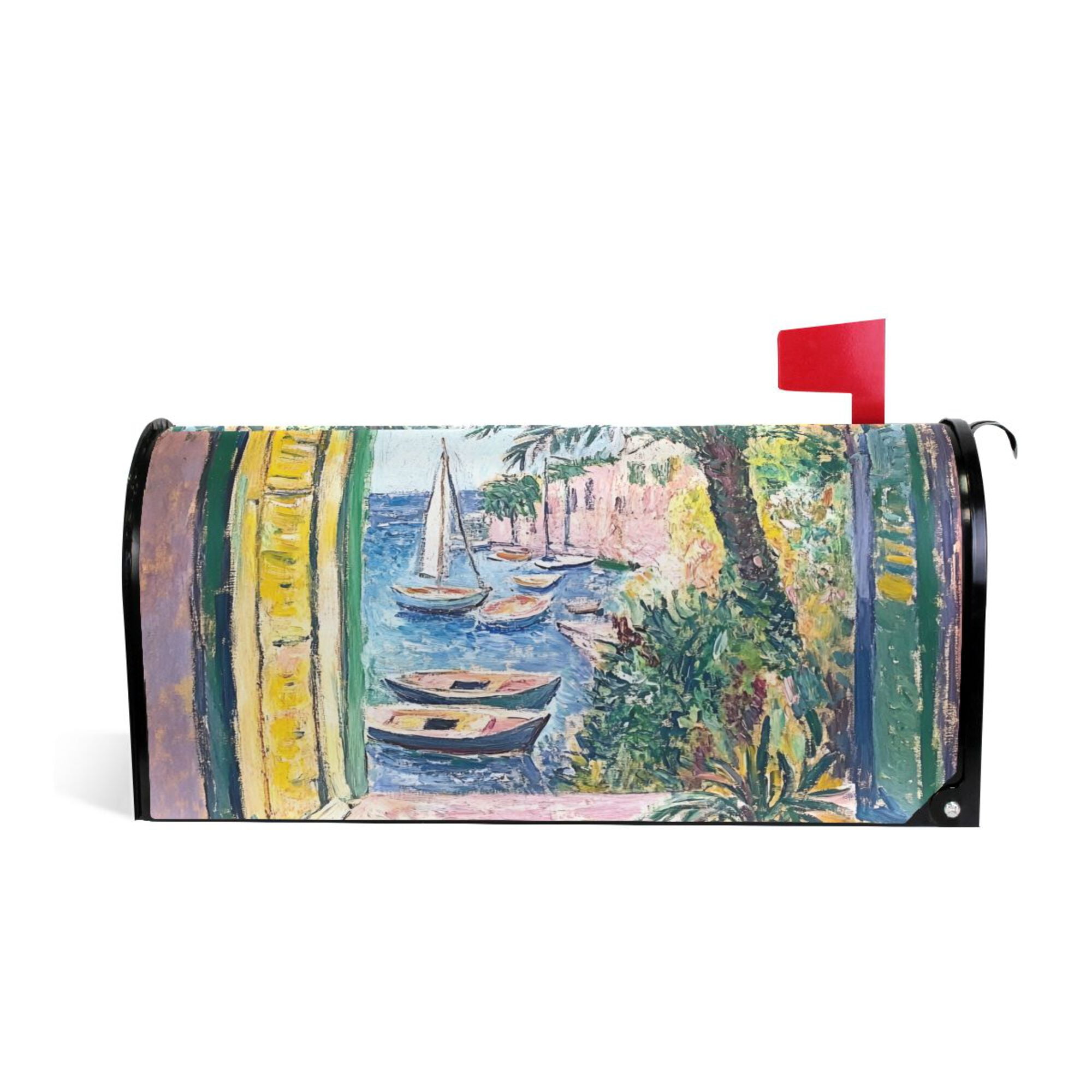 Yayeee Mailbox Cover Magnetic Standard Size Post Box Cover Wrap Decor ...