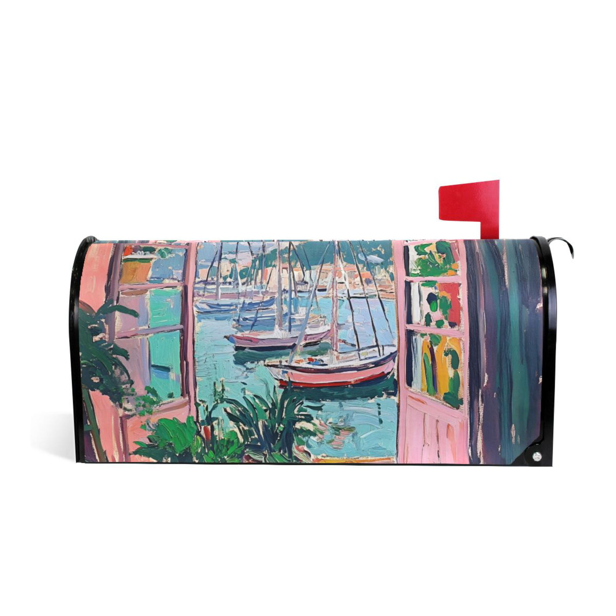 Yayeee Mailbox Cover Magnetic Standard Size, Pink Door Post Box Cover ...