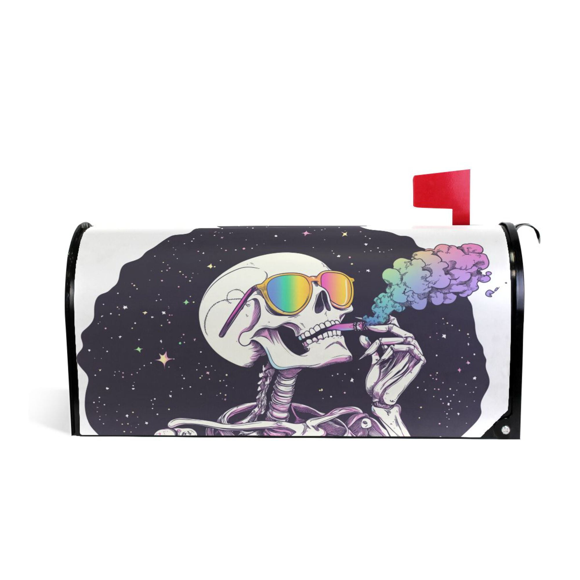 Yayeee Mailbox Cover Magnetic Standard Size, White Skeleton Post Box ...