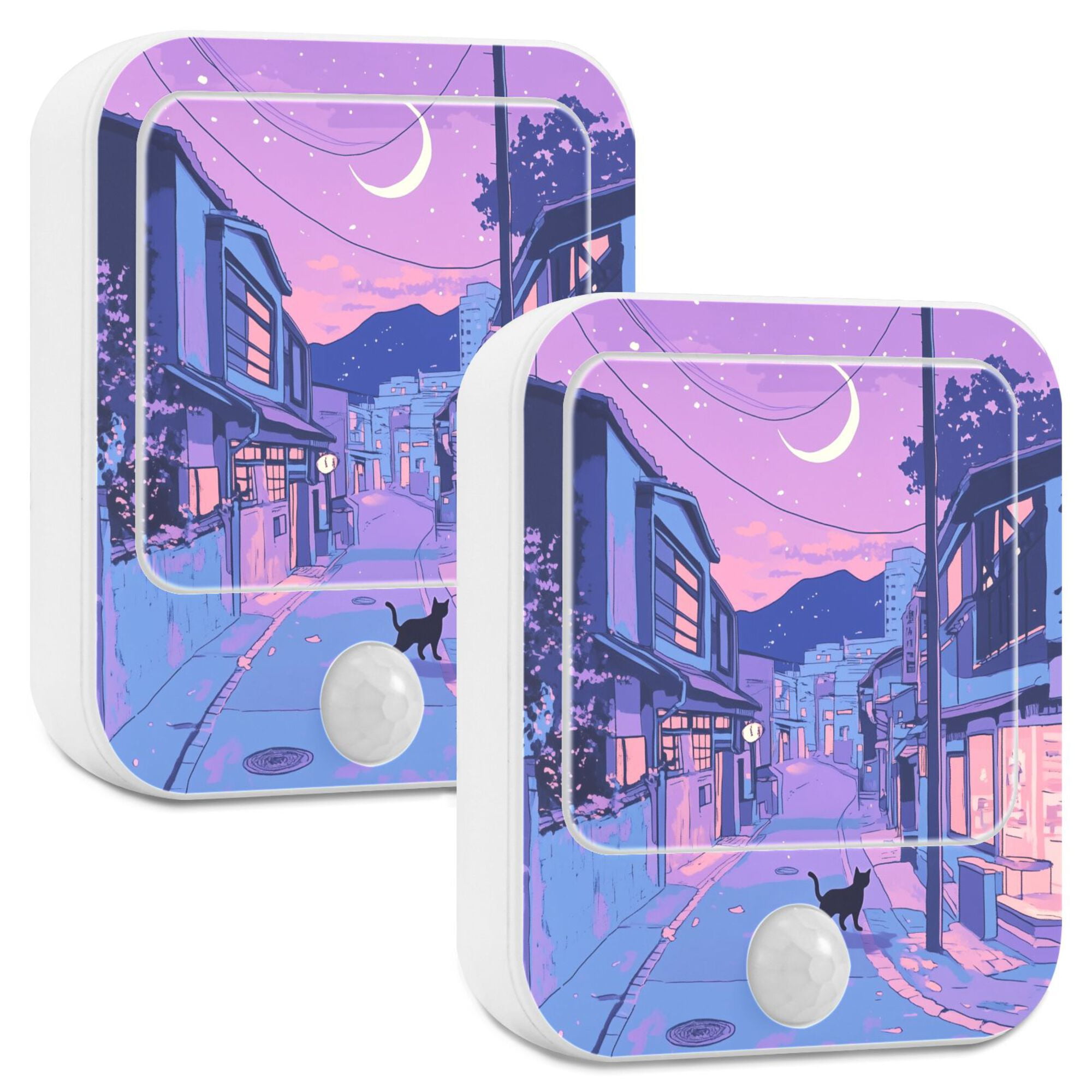 Yayeee 2-Pack Plug in LED Night Lights with Light Sensors Motion ...