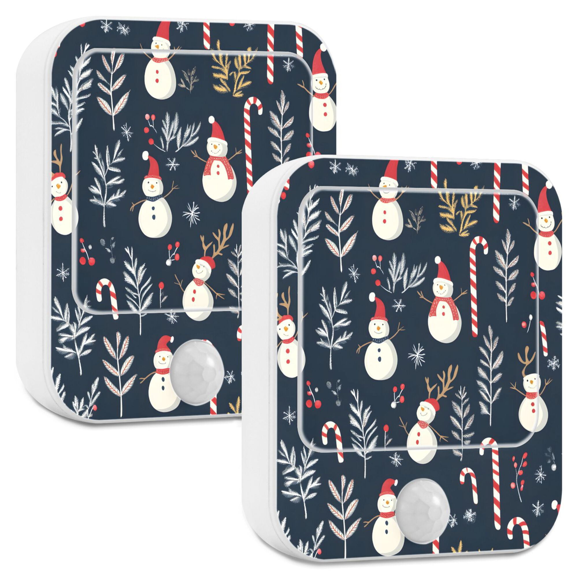 Yayeee 2-Pack Plug in LED Night Lights with Light Sensors Motion Detectors, Jolly Snowman ...
