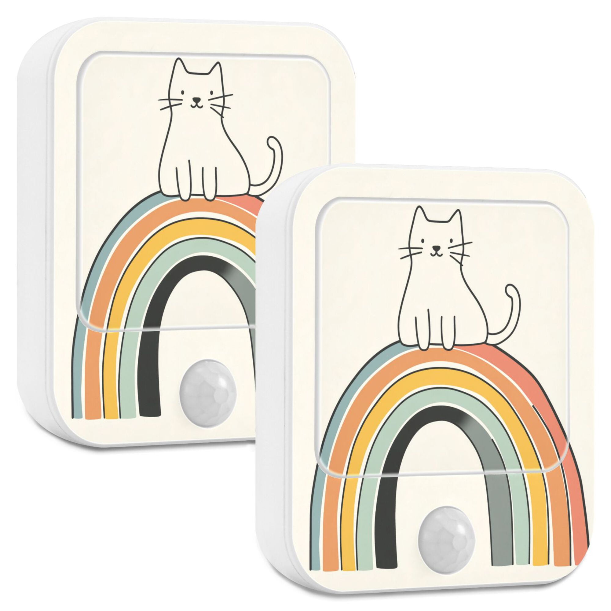 Yayeee 2-Pack Plug in LED Night Lights with Light Sensors Motion ...