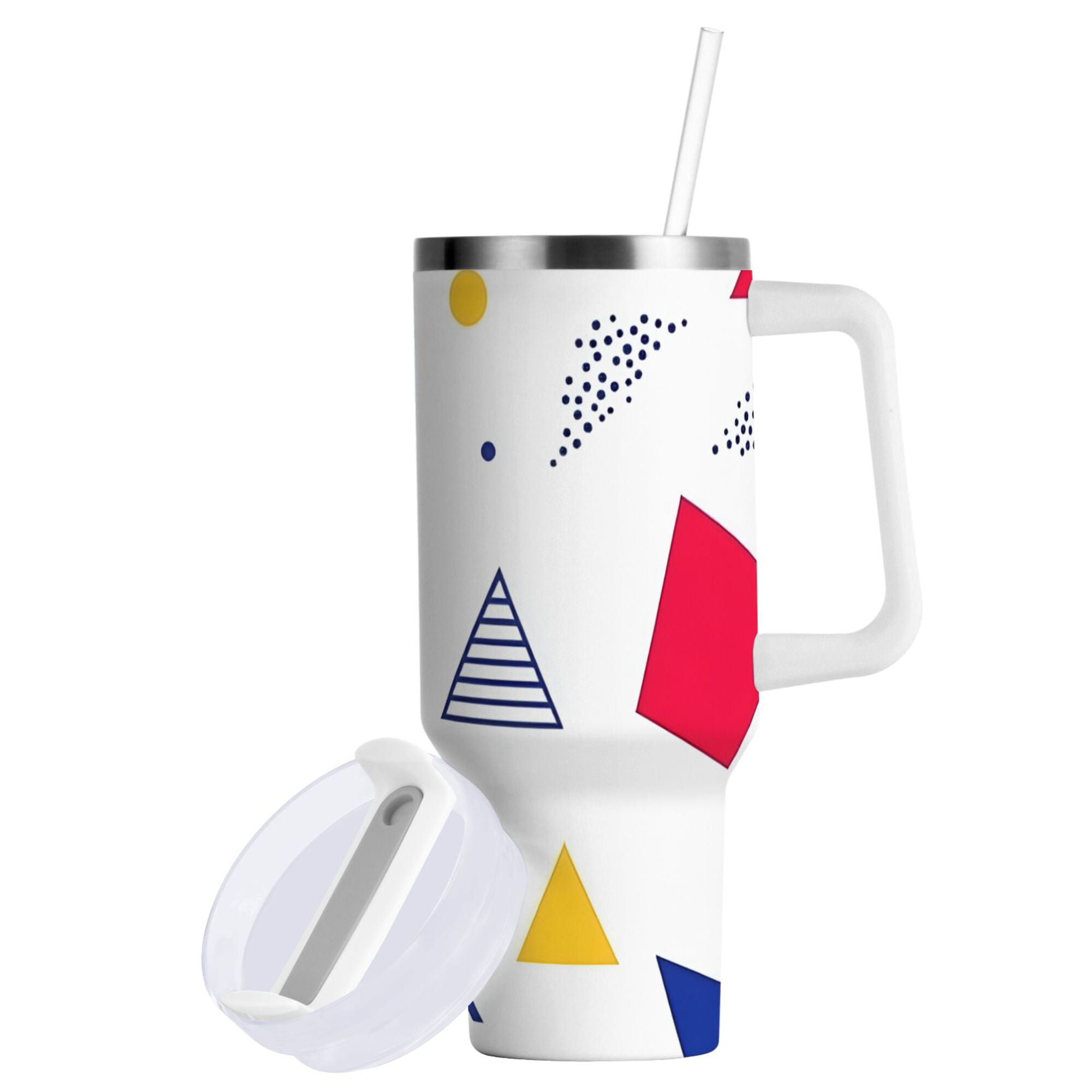 Yayeee 40oz Stainless Steel Tumbler with Straw and Handle Double-Wall ...
