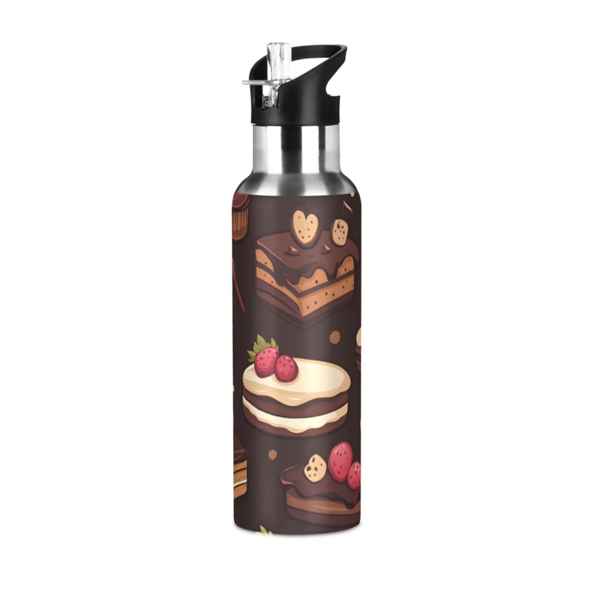 Yayeee 20oz Double Wall Stainless Steel Water Bottle with Flip Straw ...