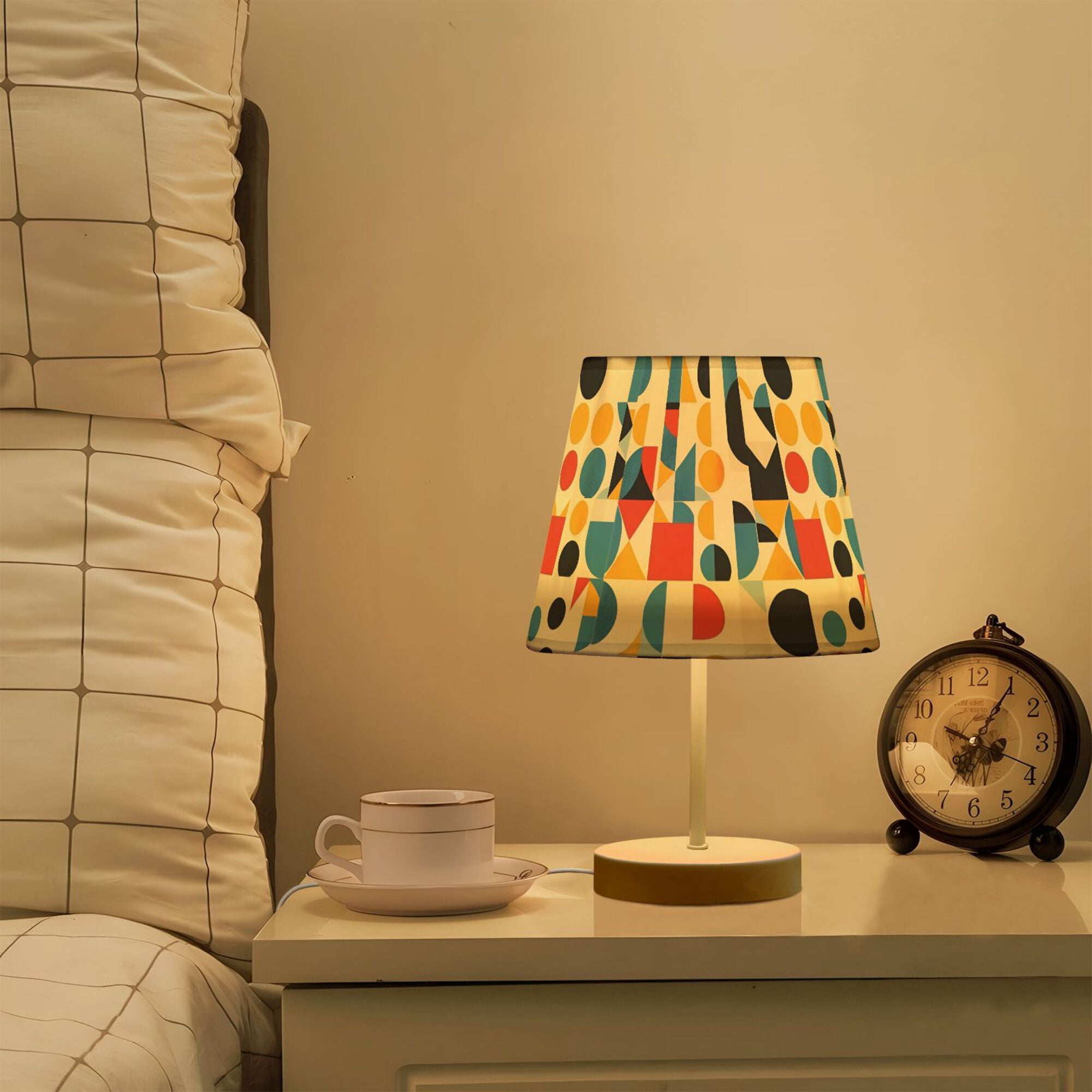 Yayeee Mini Table Lamp 10.8" Dimmable with Fabric Shade 3 Color ...