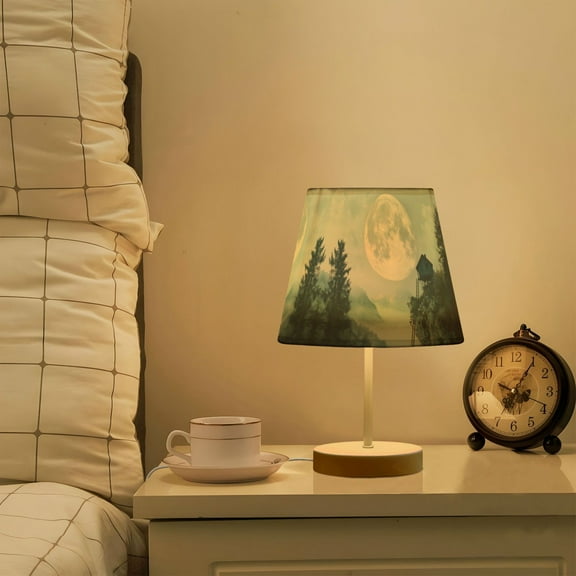 Yayeee Mini Table Lamp 11.8" Dimmable with Fabric Shade 3 Color ...