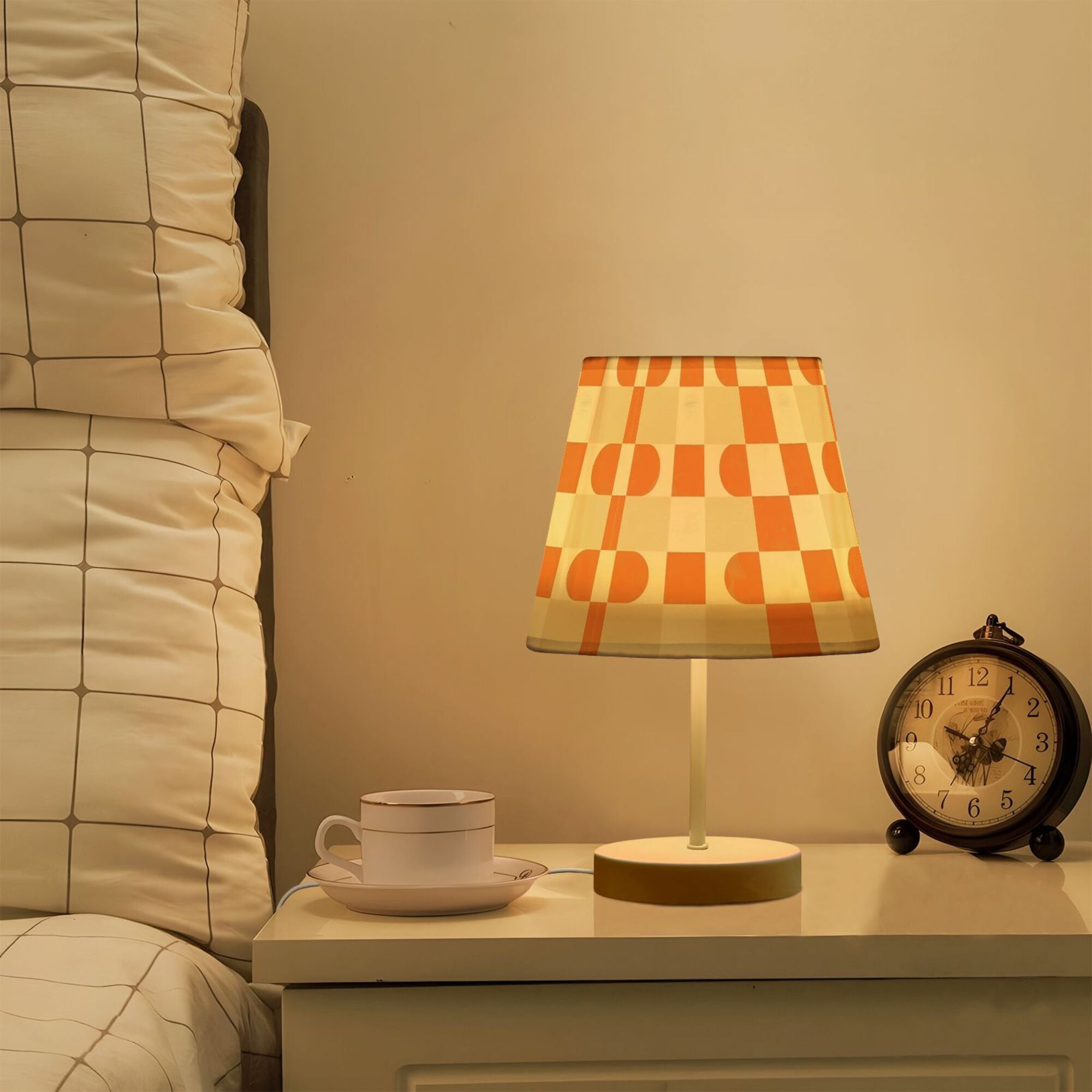 Yayeee Mini Table Lamp 11.8" Dimmable with Fabric Shade 3 Color ...