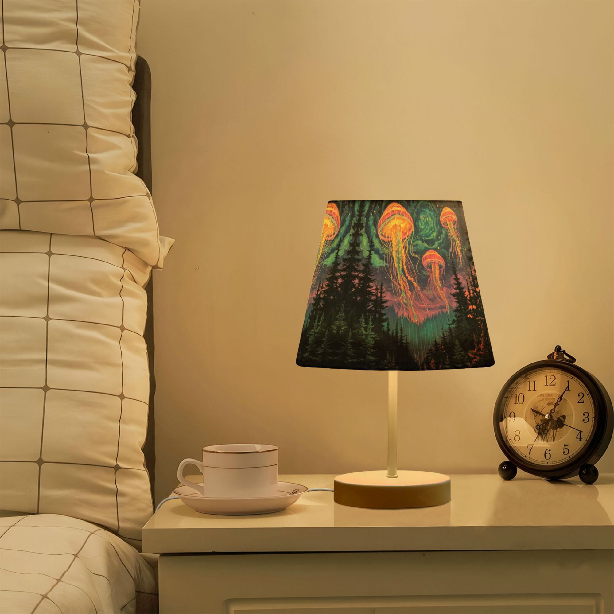 Yayeee Mini Table Lamp 10.8" Dimmable with Fabric Shade 3 Color ...
