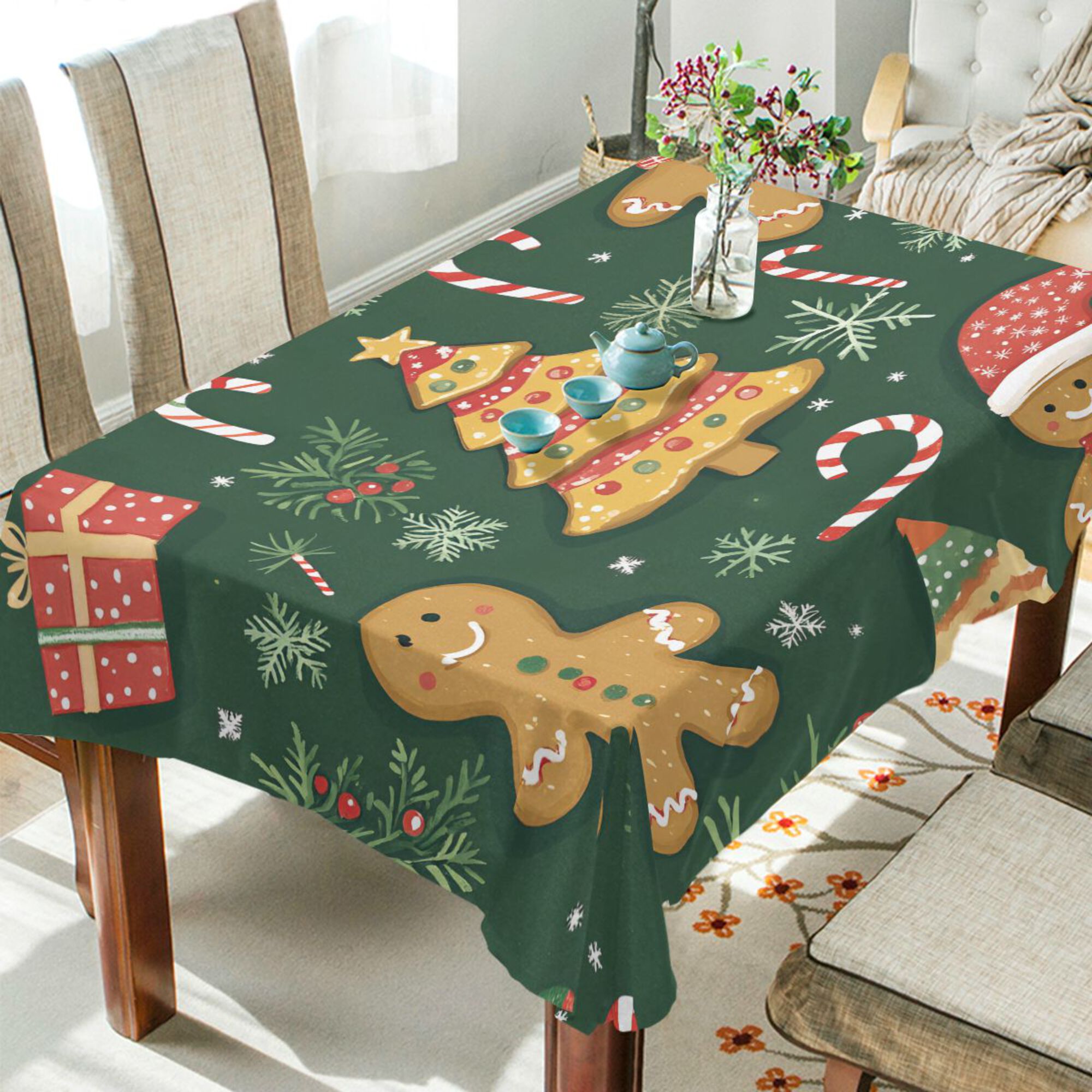 Yayeee Tablecloths 60" x 120" Rectangle Wrinkle Resistant Party Table ...