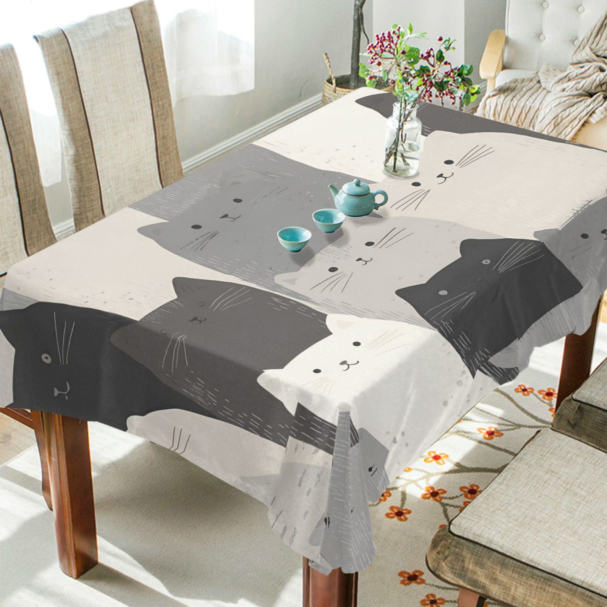 Yayeee Tablecloths 60" x 120" Rectangle Wrinkle Resistant Party Table ...