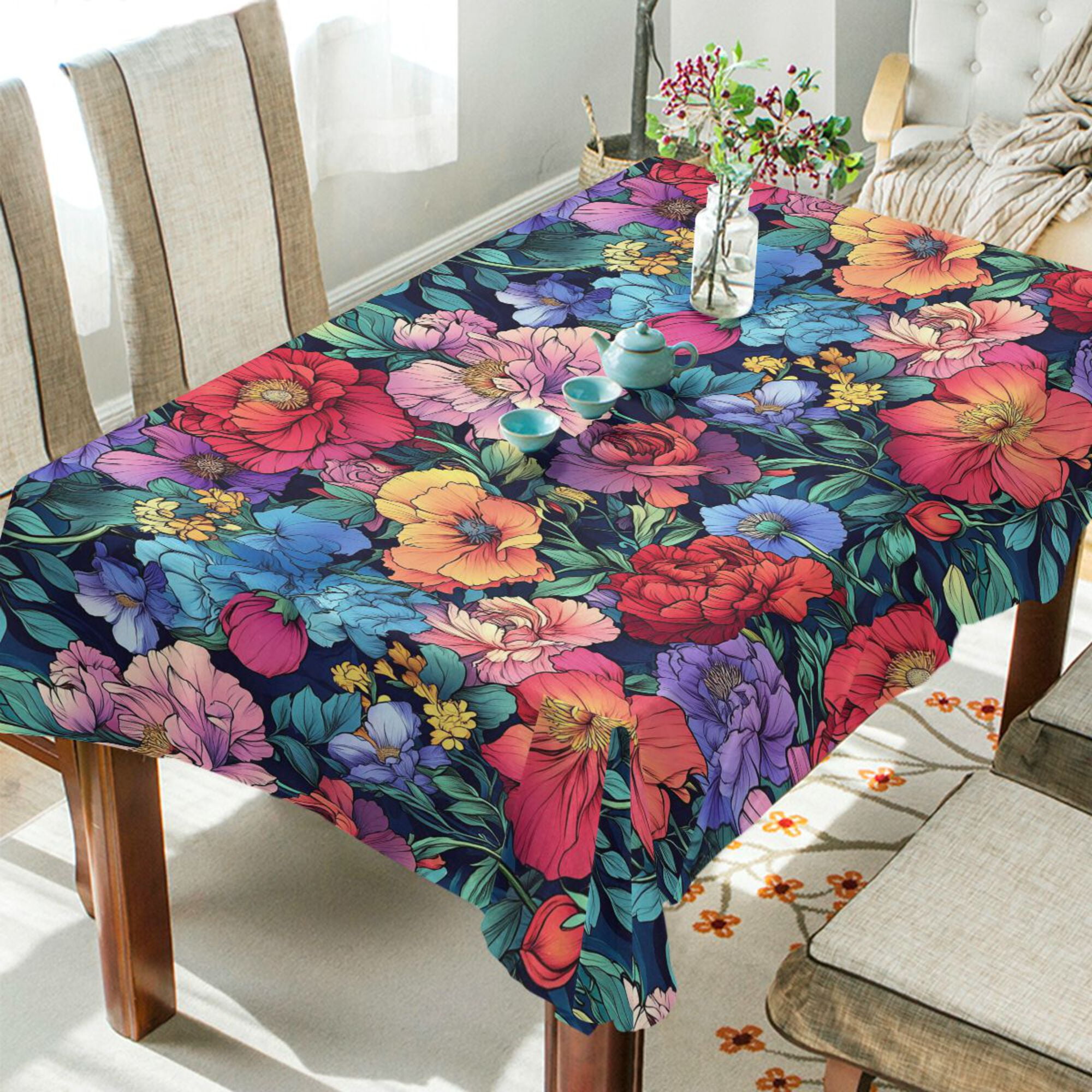 Yayeee Tablecloths 60" x 120" Rectangle Wrinkle Resistant Party Table ...