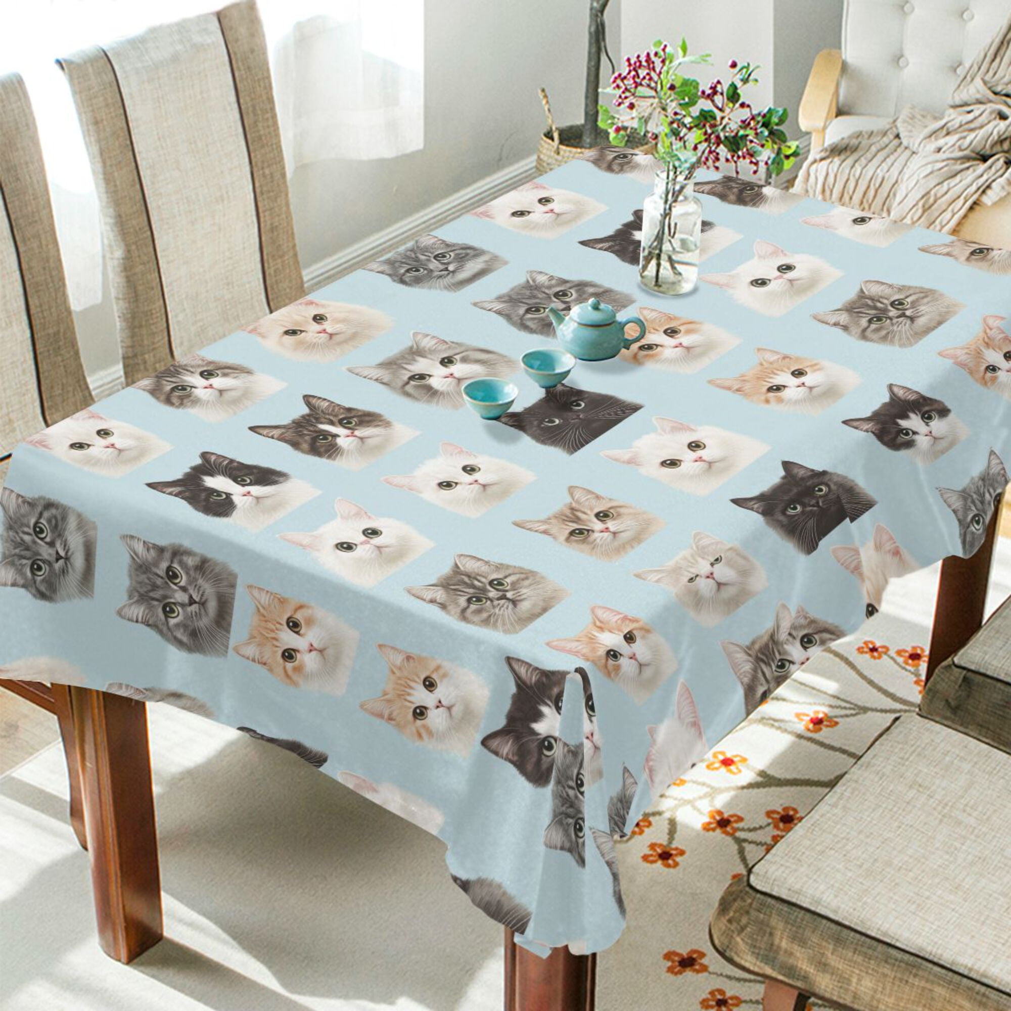 Yayeee Tablecloths 60" x 60" Rectangle Wrinkle Resistant Party Table ...