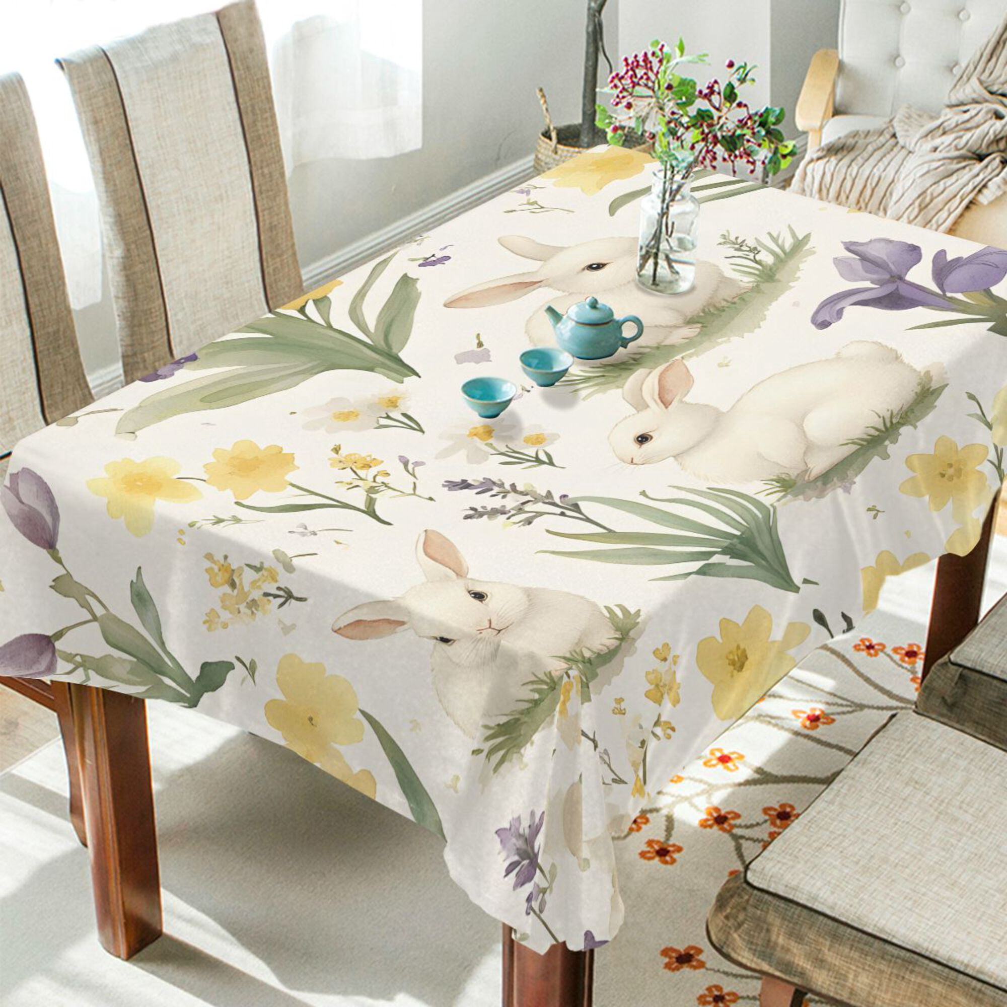 Yayeee Tablecloths 60" x 60" Rectangle Wrinkle Resistant Party Table ...