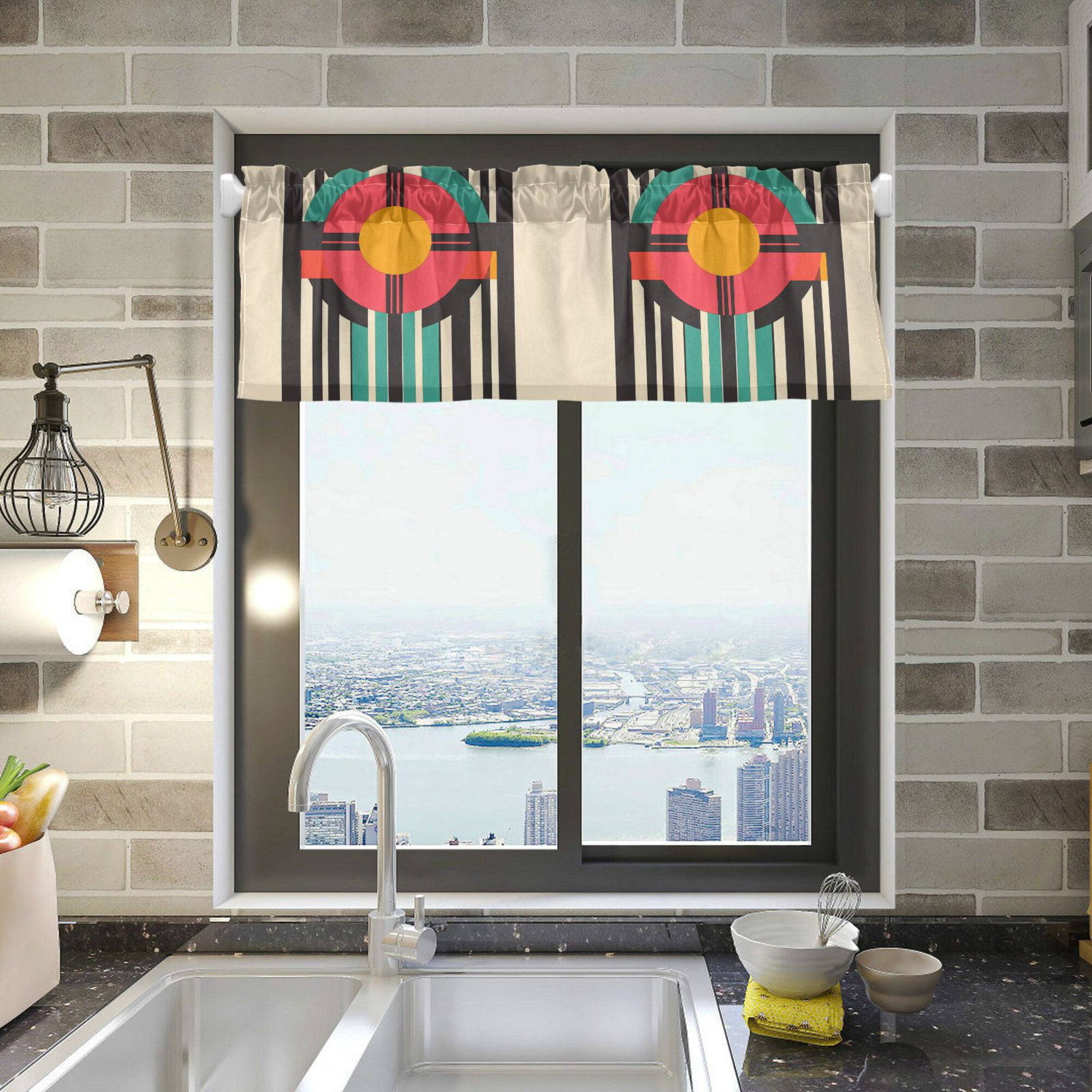 Yayeee Kitchen Valance Rod Pocket 54" x 18" Living Room Window Curtain ...