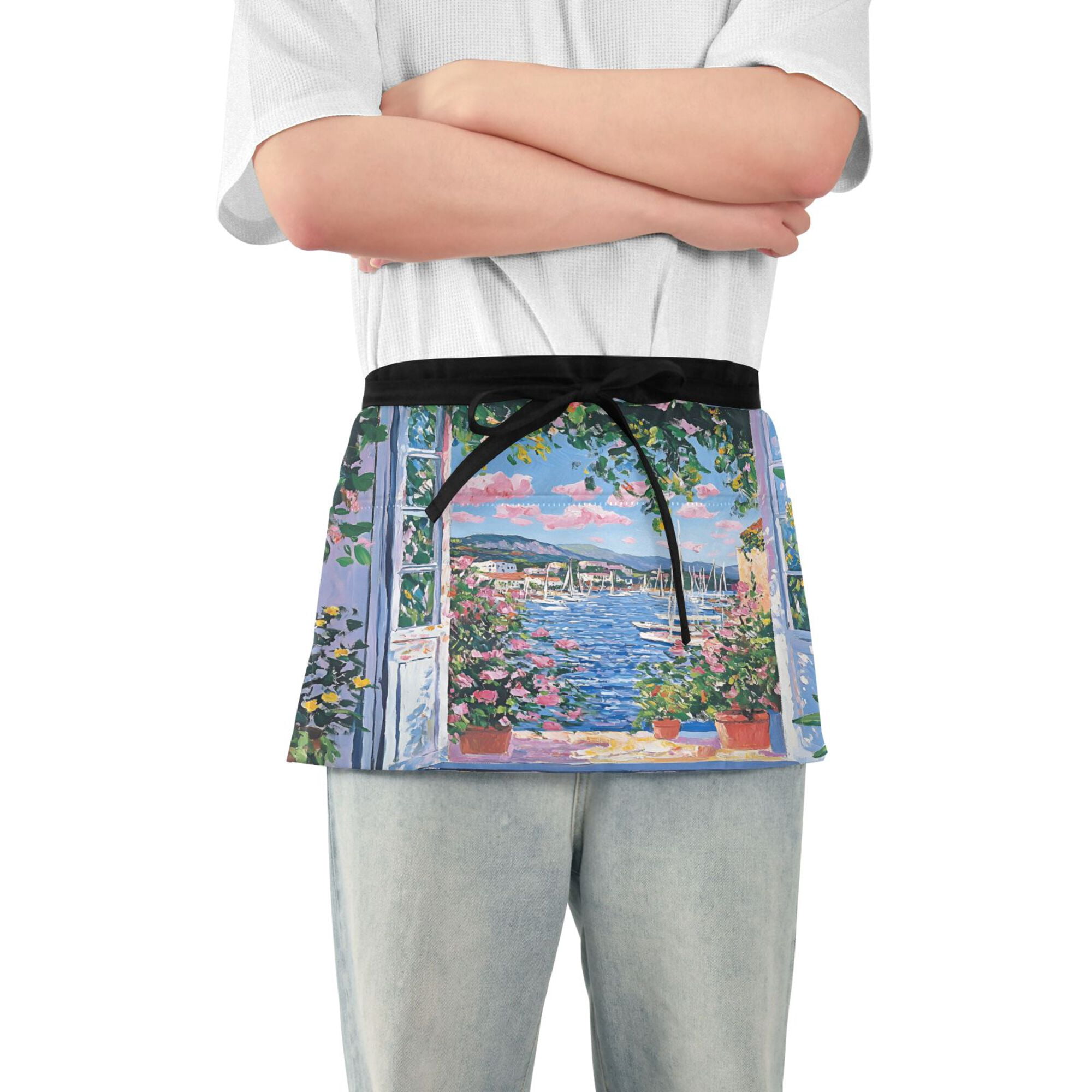 Yayeee Waist Apron with Pockets for Cooking Waterproof Half Server ...