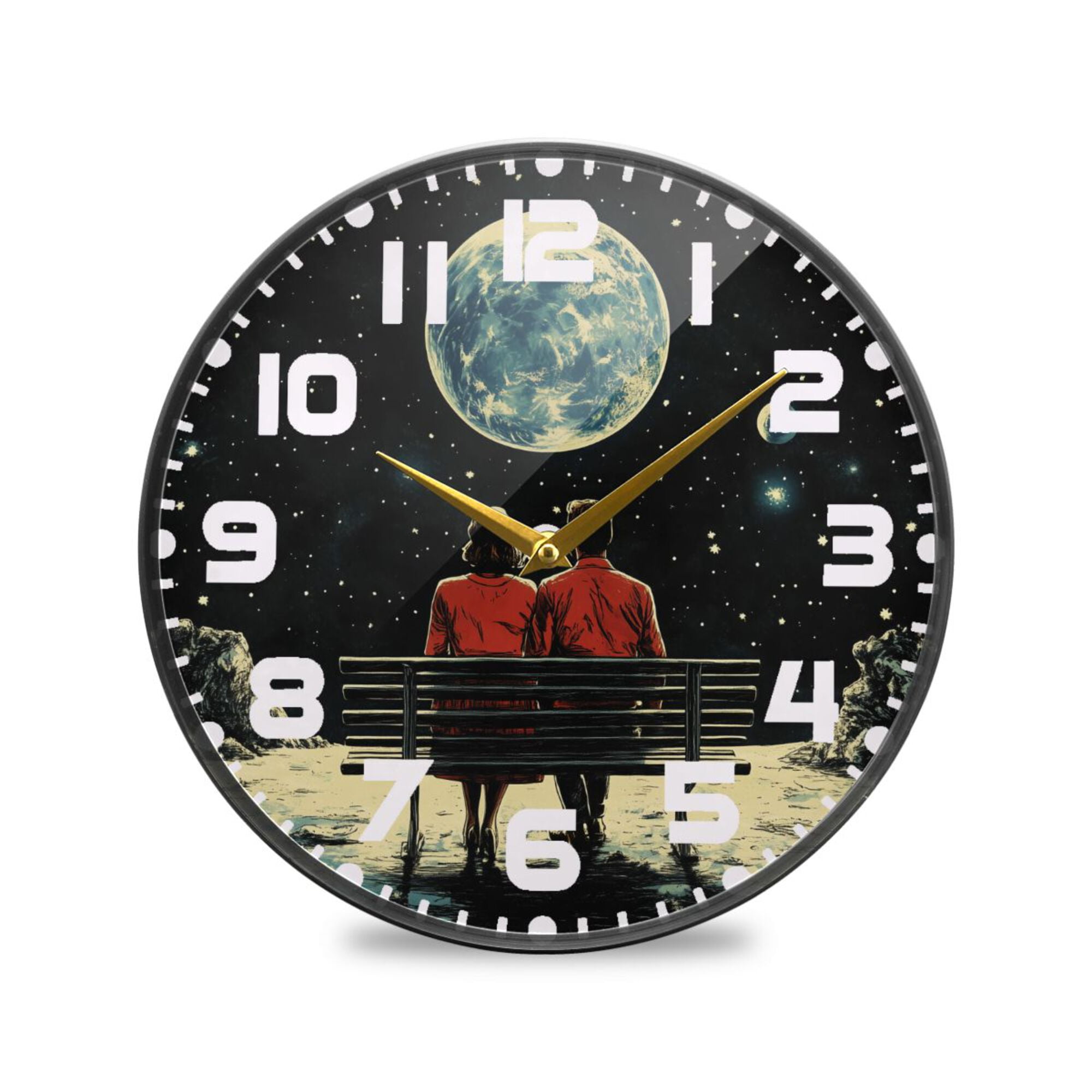 Yayeee Wall Clock for Living Room 11.9 inch Battery Operated Round with ...