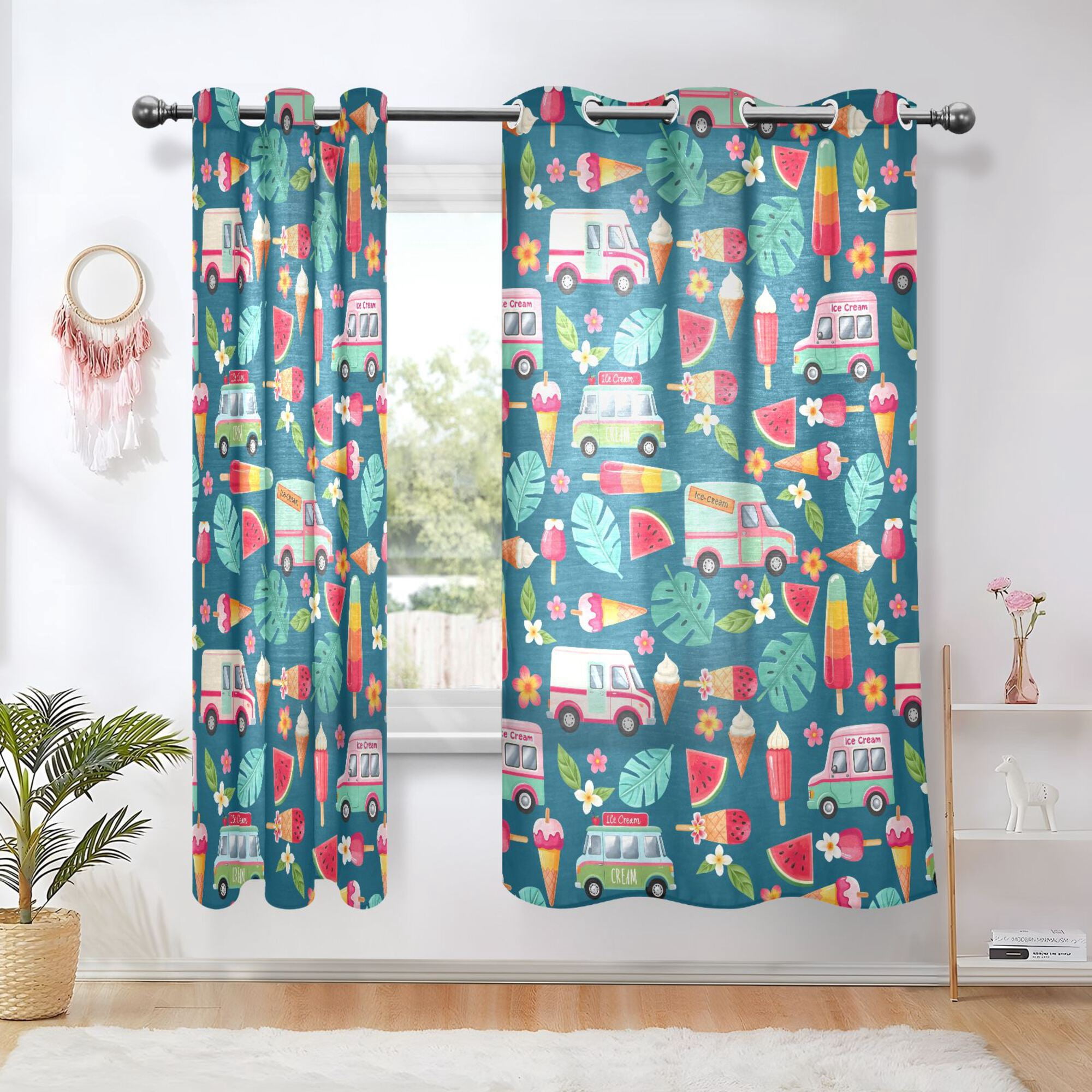 Yayeee Window Curtains Light Filtering 63"x42" Grommet Panel Pair Home ...