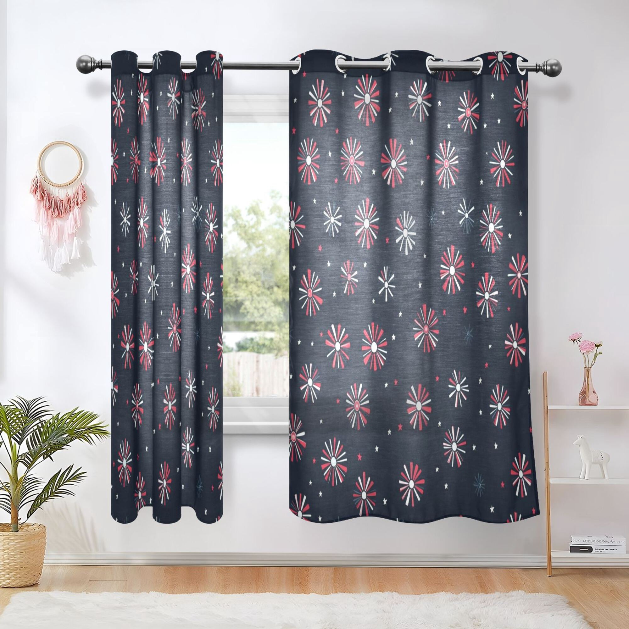 Yayeee Window Curtains Light Filtering 63"x42" Grommet Panel Pair Home ...