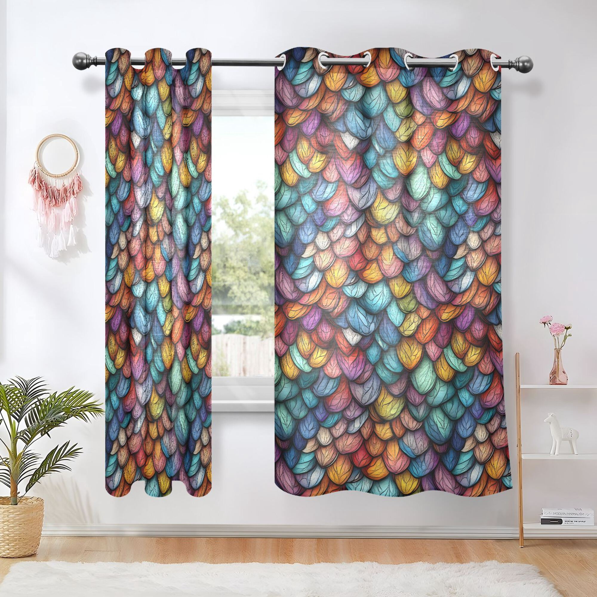Yayeee Window Curtains Light Filtering 63"x42" Grommet Panel Pair Home ...