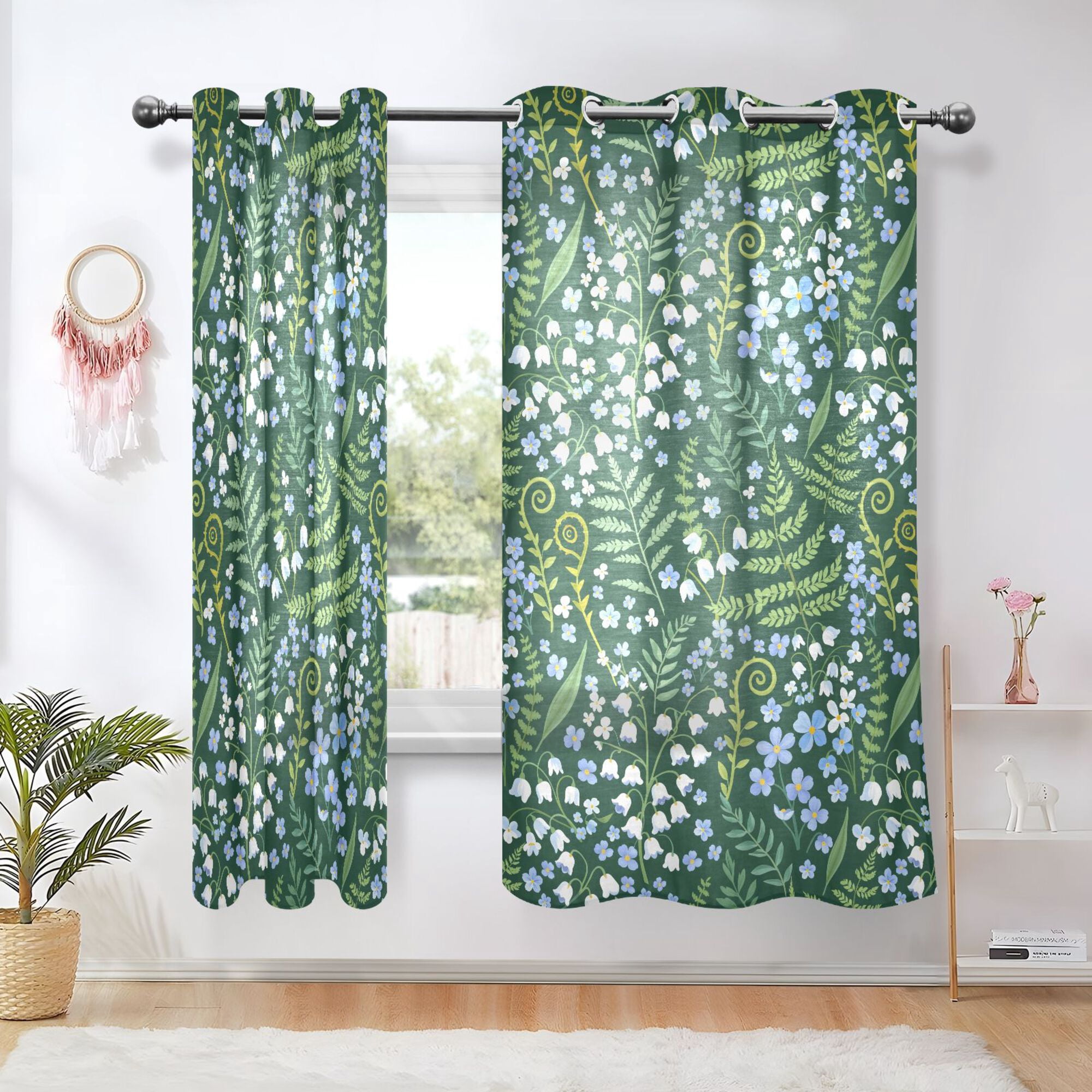 Yayeee Window Curtains Light Filtering 63"x52" Grommet Panel Pair Home ...