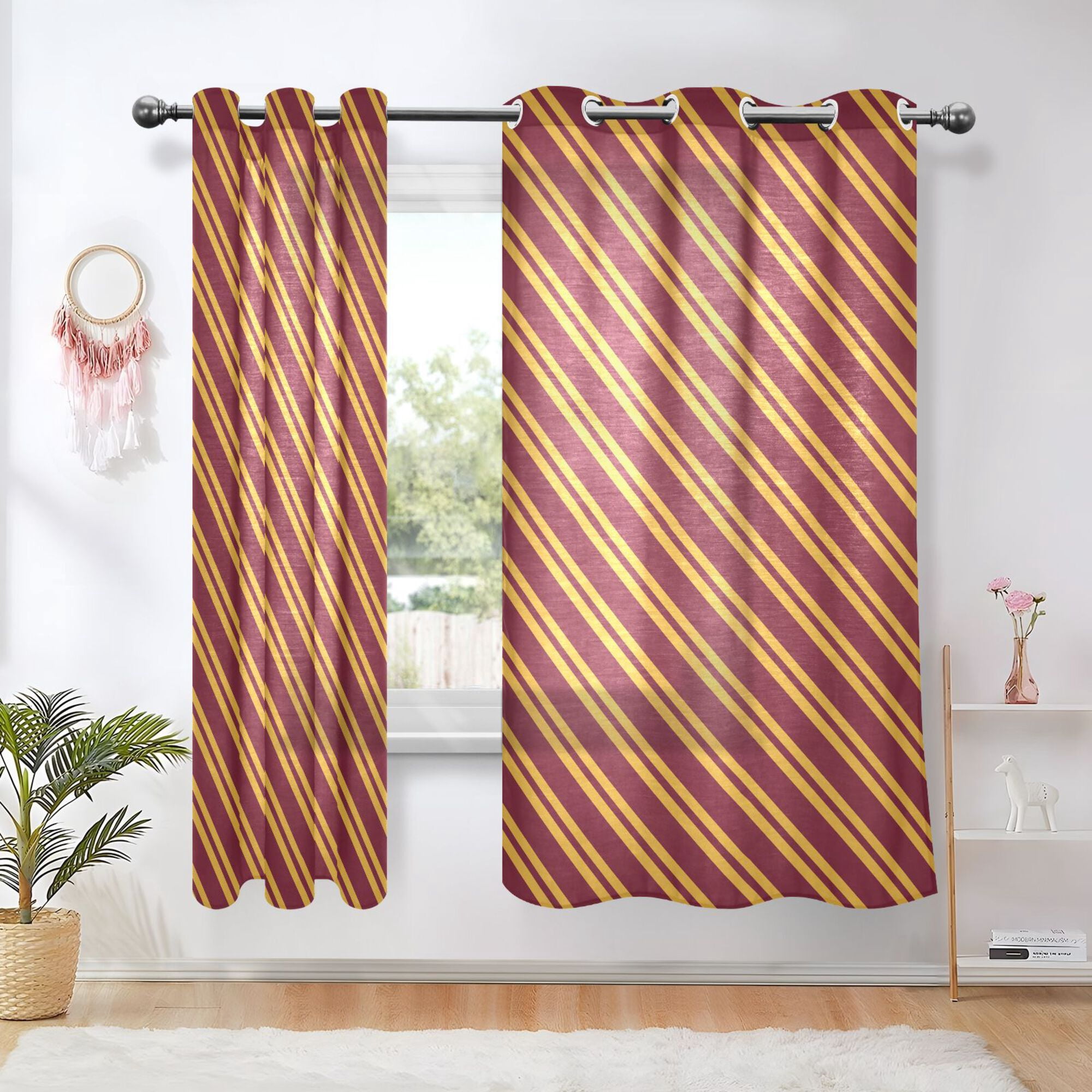 Yayeee Window Curtains Light Filtering 63"x52" Grommet Panel Pair Home ...