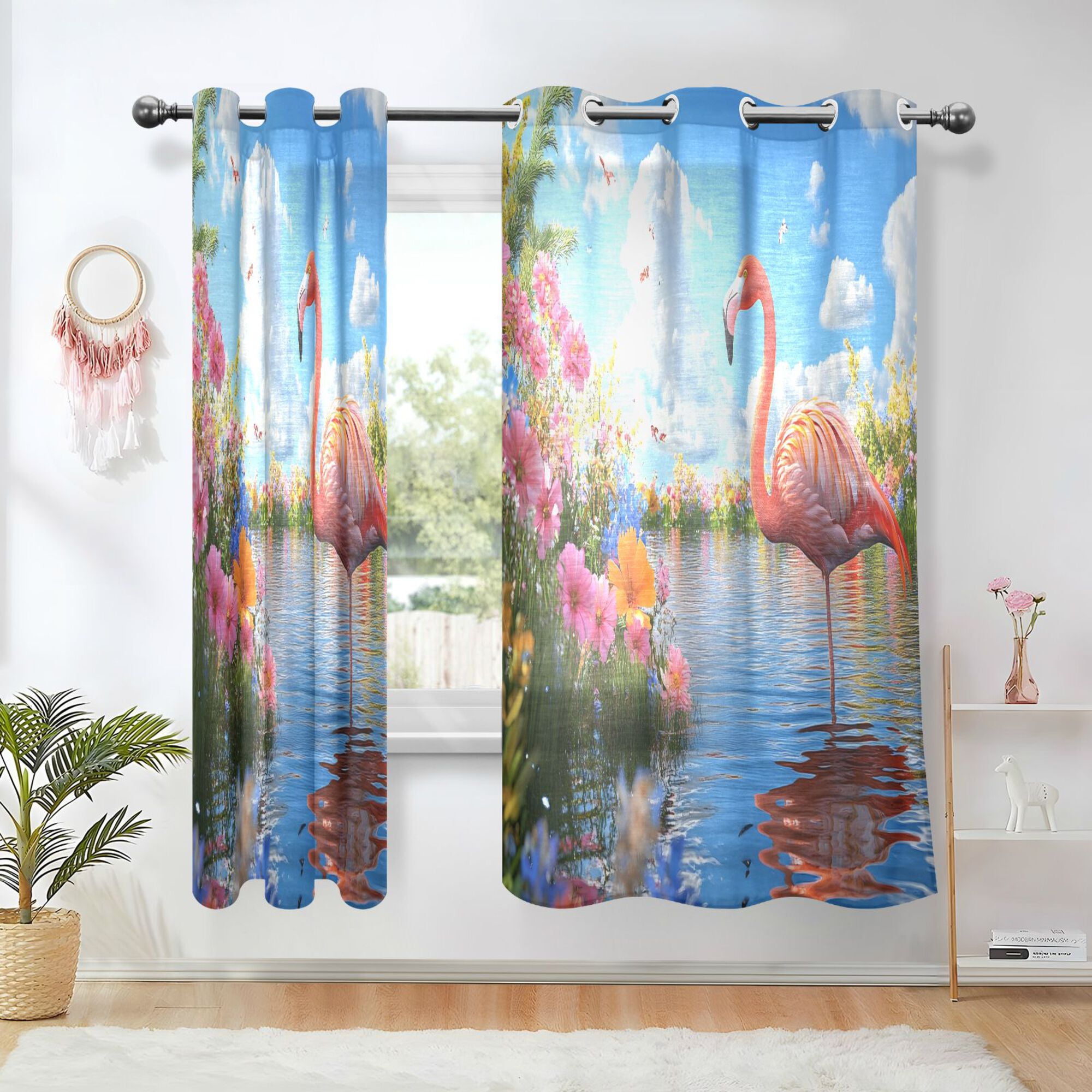 Yayeee Window Curtains Set of 2 for Living Room Light Filtering 63"x42 ...