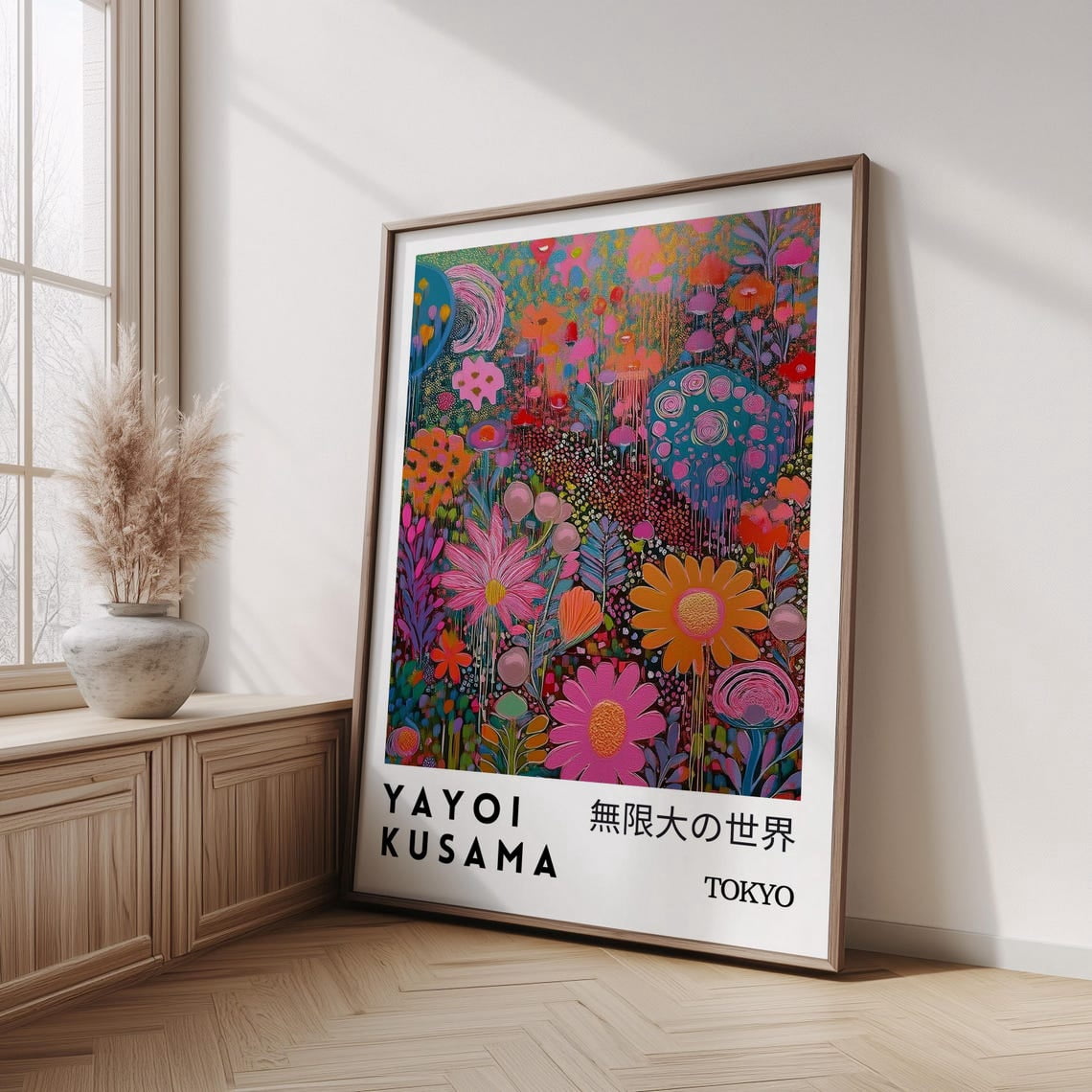Yayoi Kusama Colorful Japandi Wall Art As Kusama Japanese Framed ...