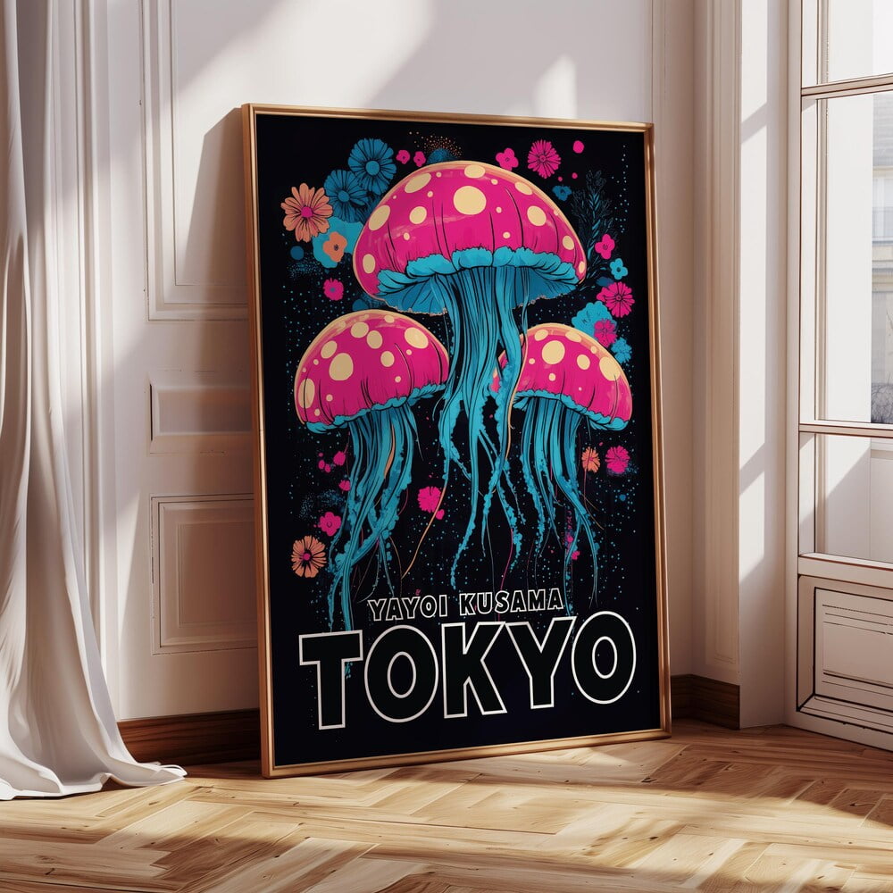 Yayoi Kusama Jellyfish Poster Colorful Wall Art Japanese Wall Art ...