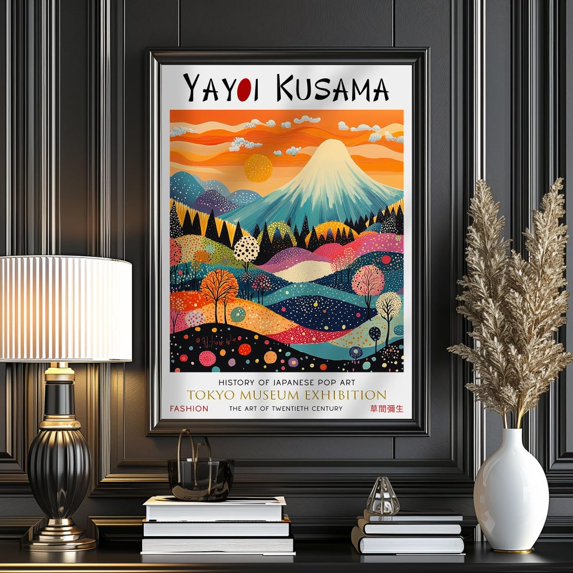 Yayoi Kusama Mount Fuji Print Japanese Art Tokyo Museum Poster Yayoi ...