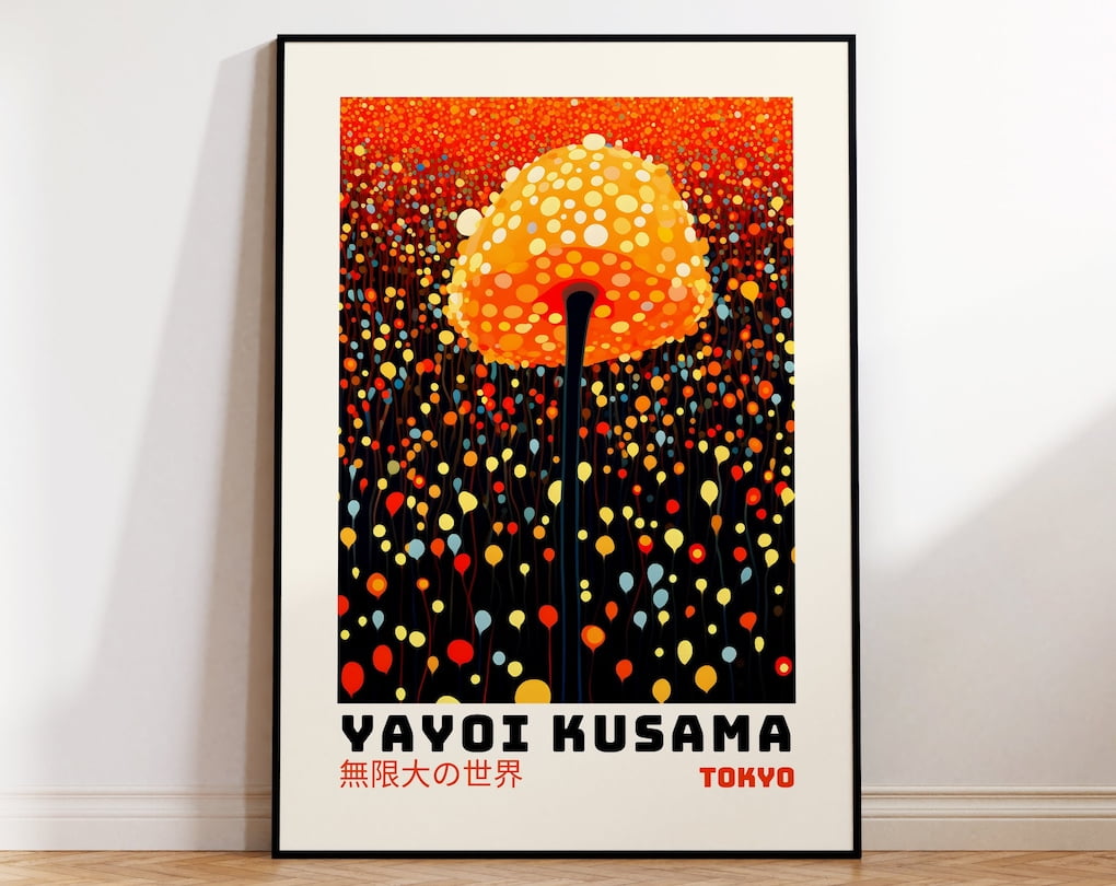 Yayoi Kusama Poster - Abstract Yayoi Kusama Print, Japandi Art ...