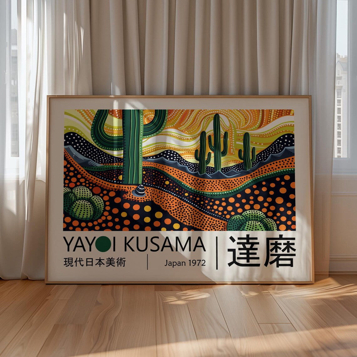 Yayoi Kusama Poster - Cactus, Japandi Gallery Wall Art As Yayoi Kusama ...