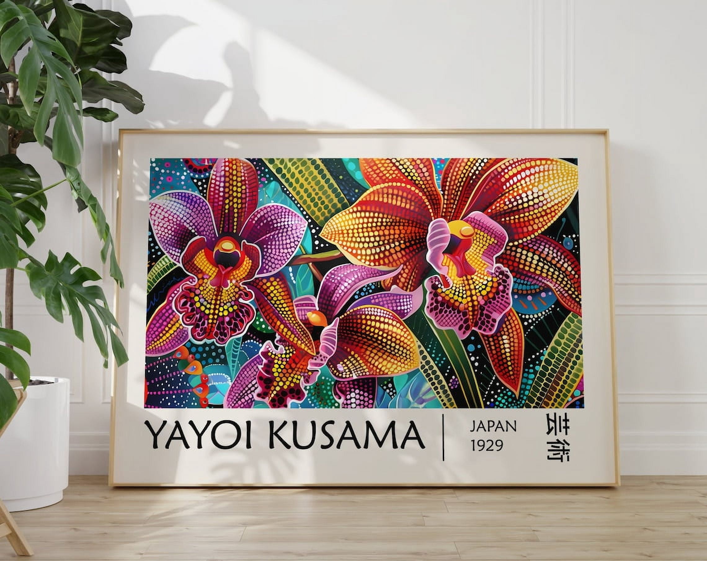 Yayoi Kusama Poster - Colorful Floral Art In Japandi Wall Art Style ...
